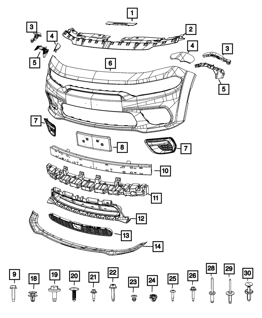 68435705AA - Front Fascia Support 2020-2023 Dodge Charger | The ...