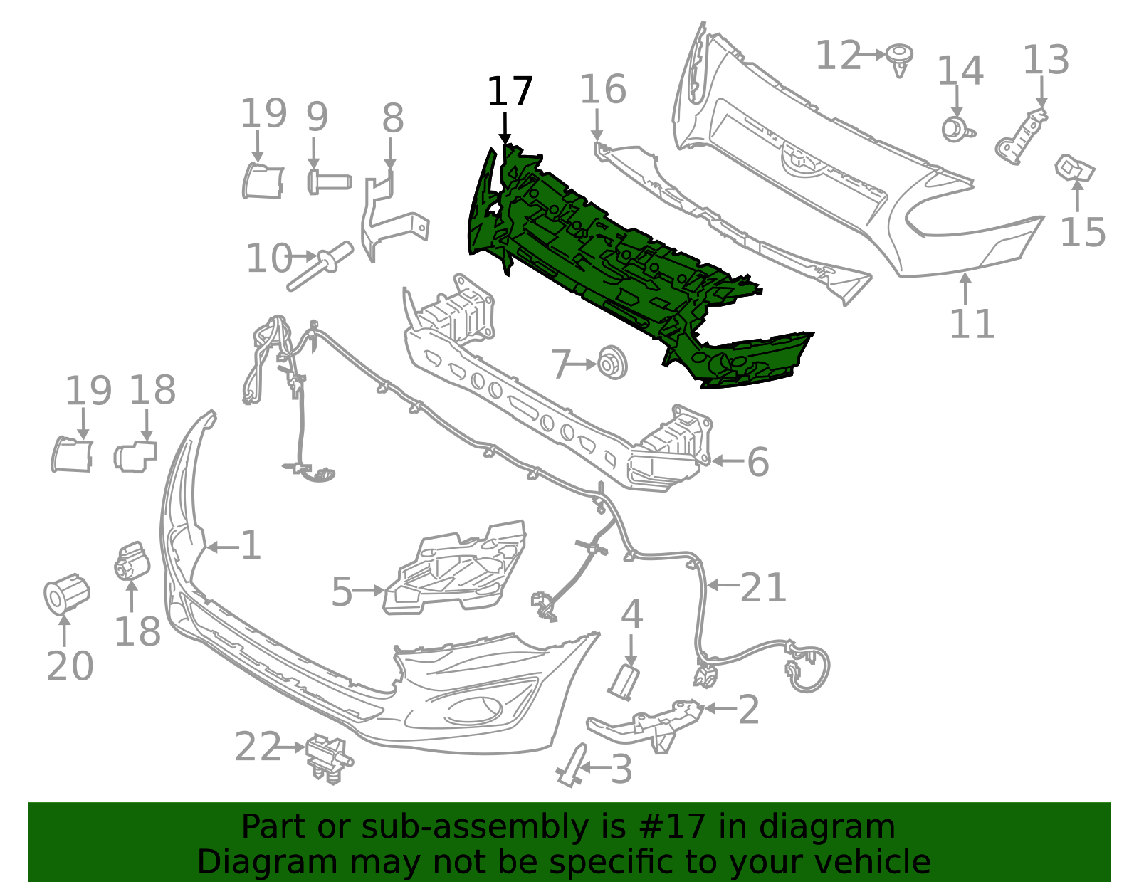 Genuine OEM Ford Part - Bumper Cover Reinforcement DT1Z-17C897-F ...