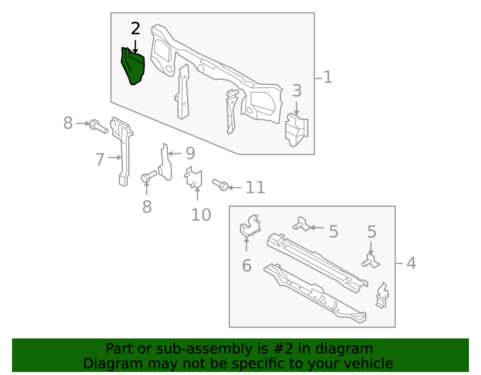 ZZC0-53-040 - Side Support - 2005 2006 2008-2011 Mazda Tribute | Mazda ...