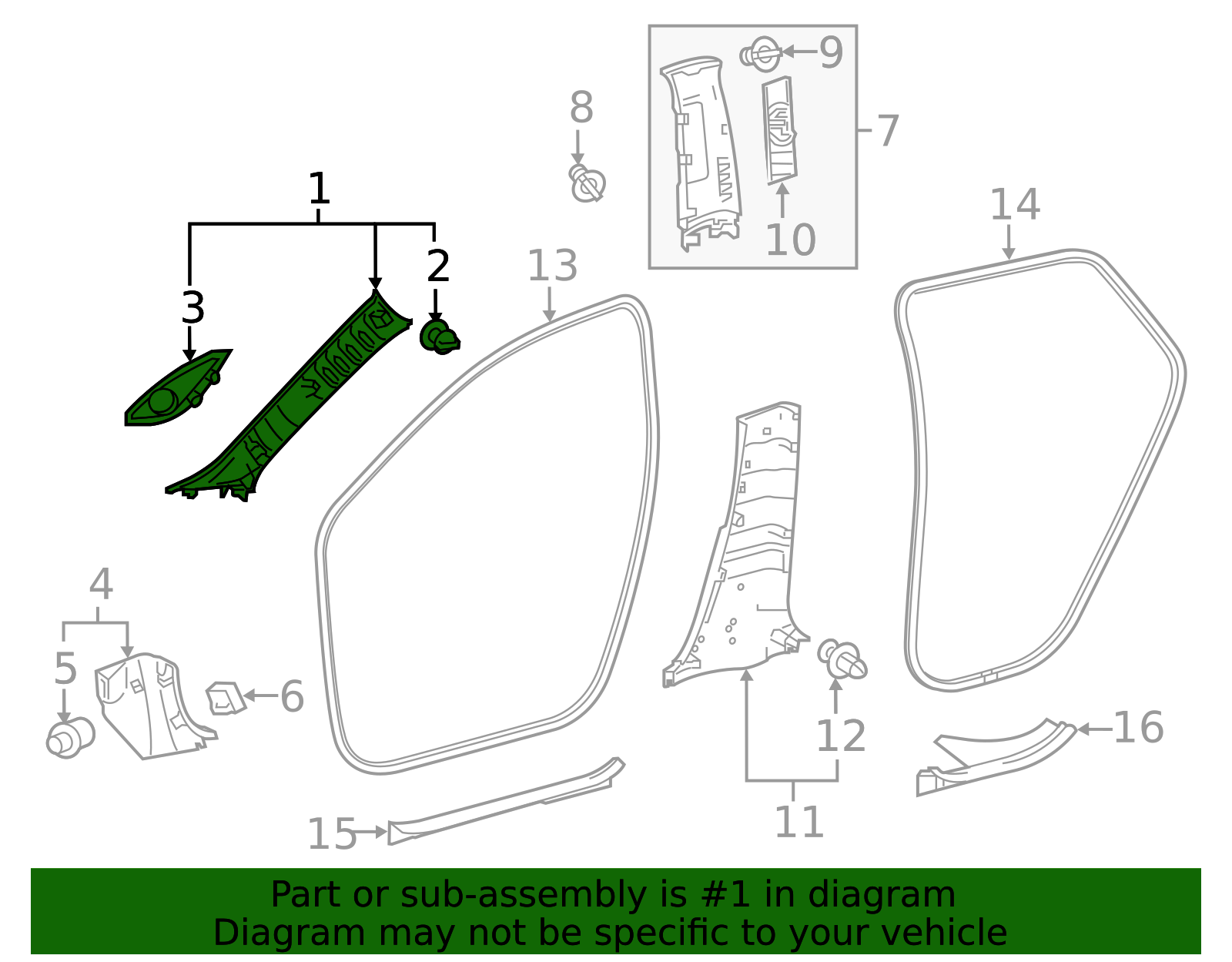 2021-2025 Toyota Windshield Pillar Trim 62210-12180-C0 | Toyota Parts ...