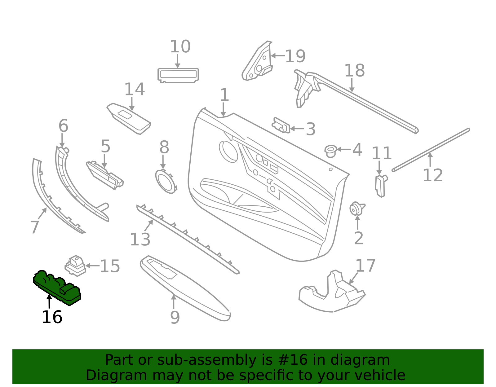 61-31-9-208-108 - Window Switch - 2012-2019 BMW | BMWPartsHub