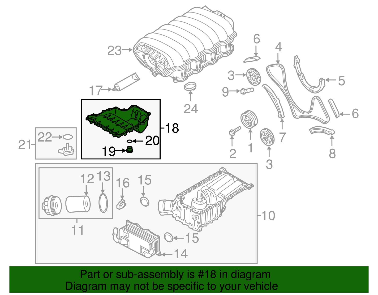 2011-2018 Porsche Cayenne Oil Pan 948-107-055-10 | Gaudin Porsche Parts