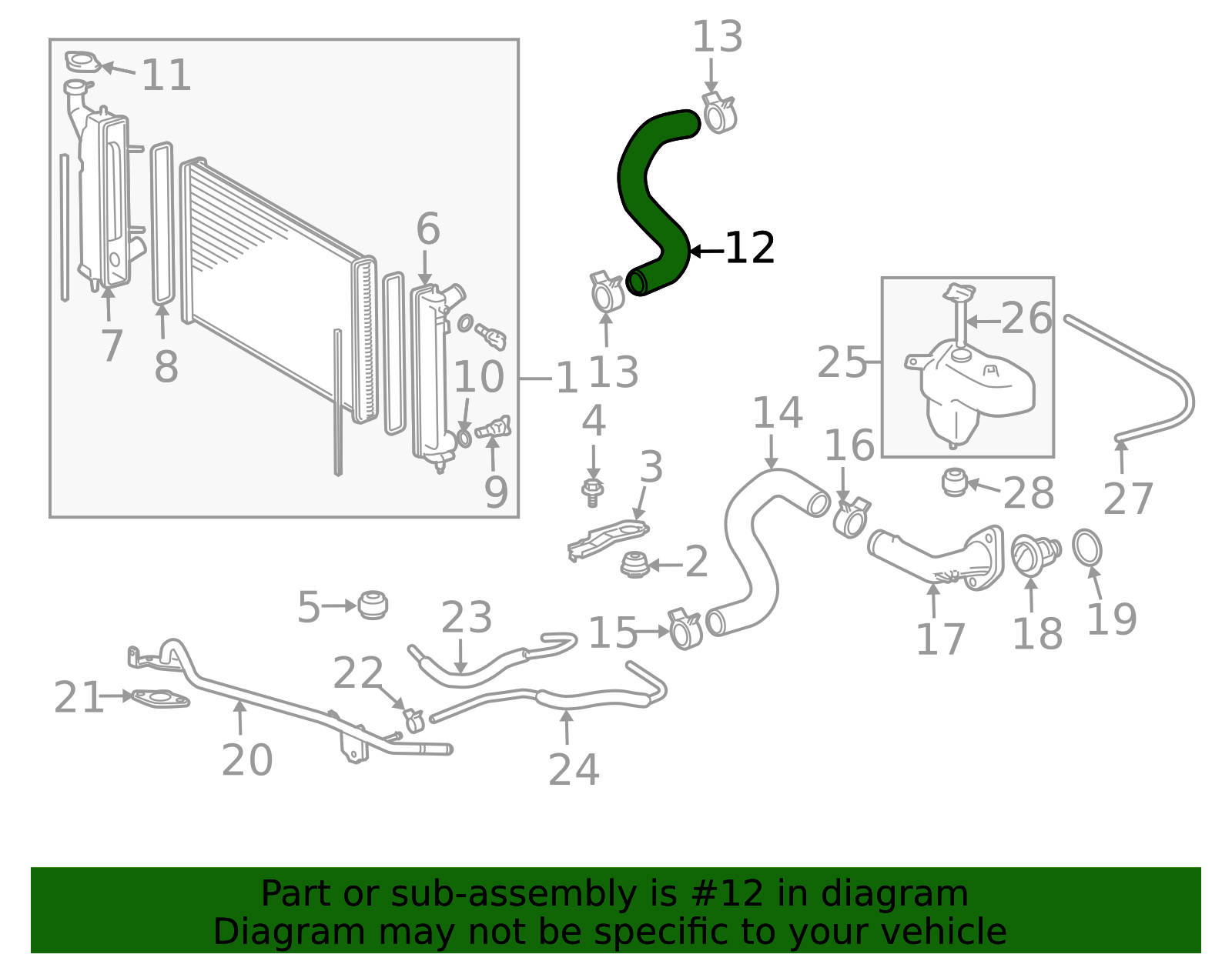 2005-2010 Scion tC Upper Hose 16571-28070 | Toyota Parts Center