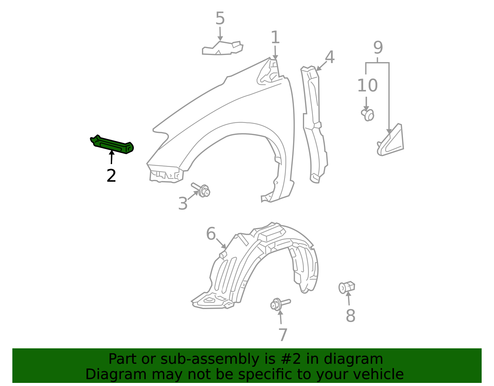 2005-2010 Toyota Sienna Fender Brace 53845-AE010 | Olathe Toyota