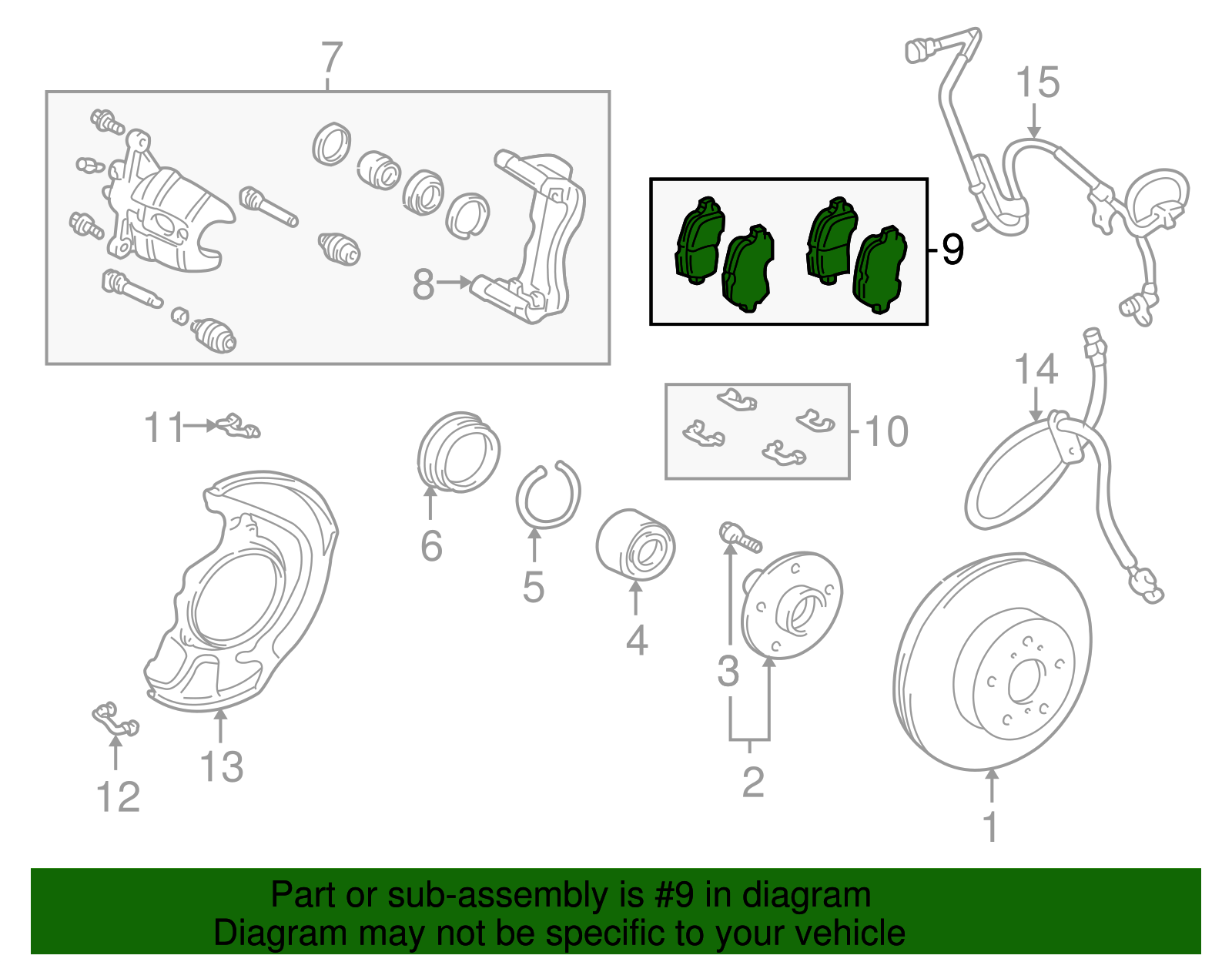 2001-2007 Toyota Highlander Brake Pads Front 04465-48030 | Toyota Parts ...