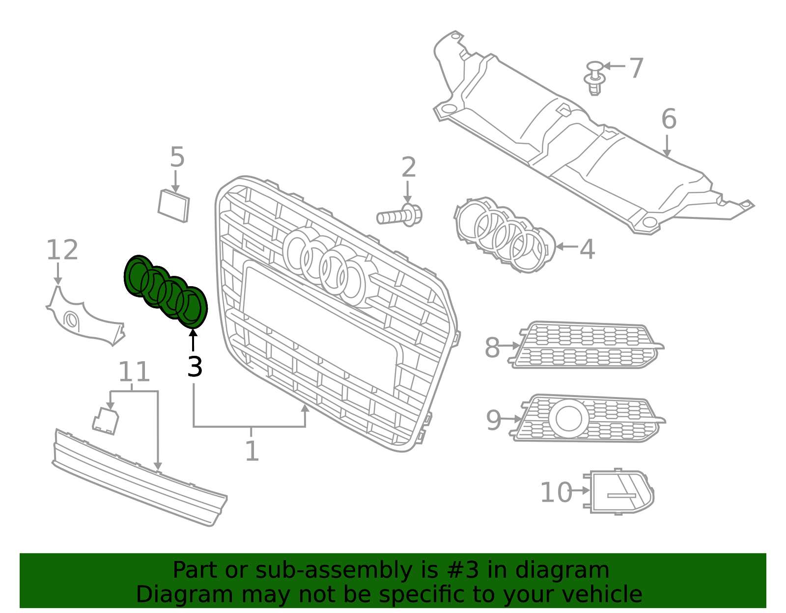 4H0-853-605-C-2ZZ - 2015-2021 Audi - Grille Emblem 2015-2021 Audi | European OEM Parts Direct