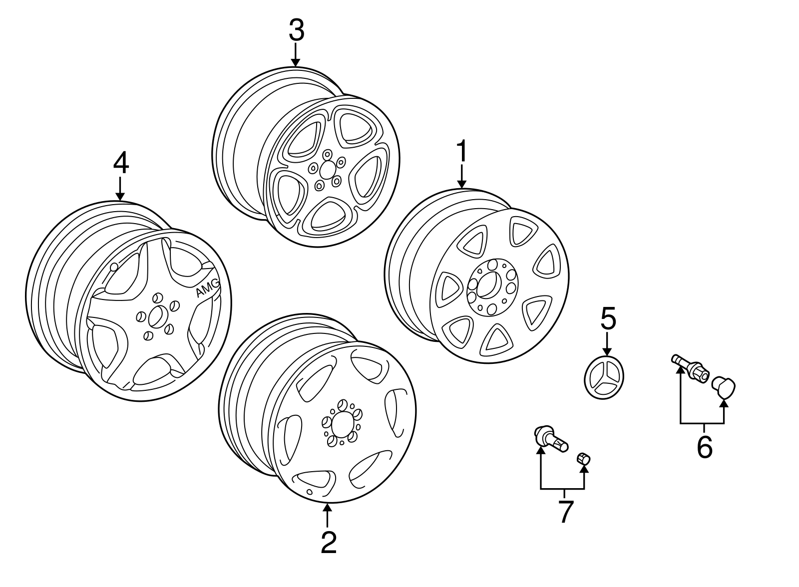 Wheel Hub Inserts - 2020-2023 Mercedes-Benz Sprinter 2500 (171-400-01 ...