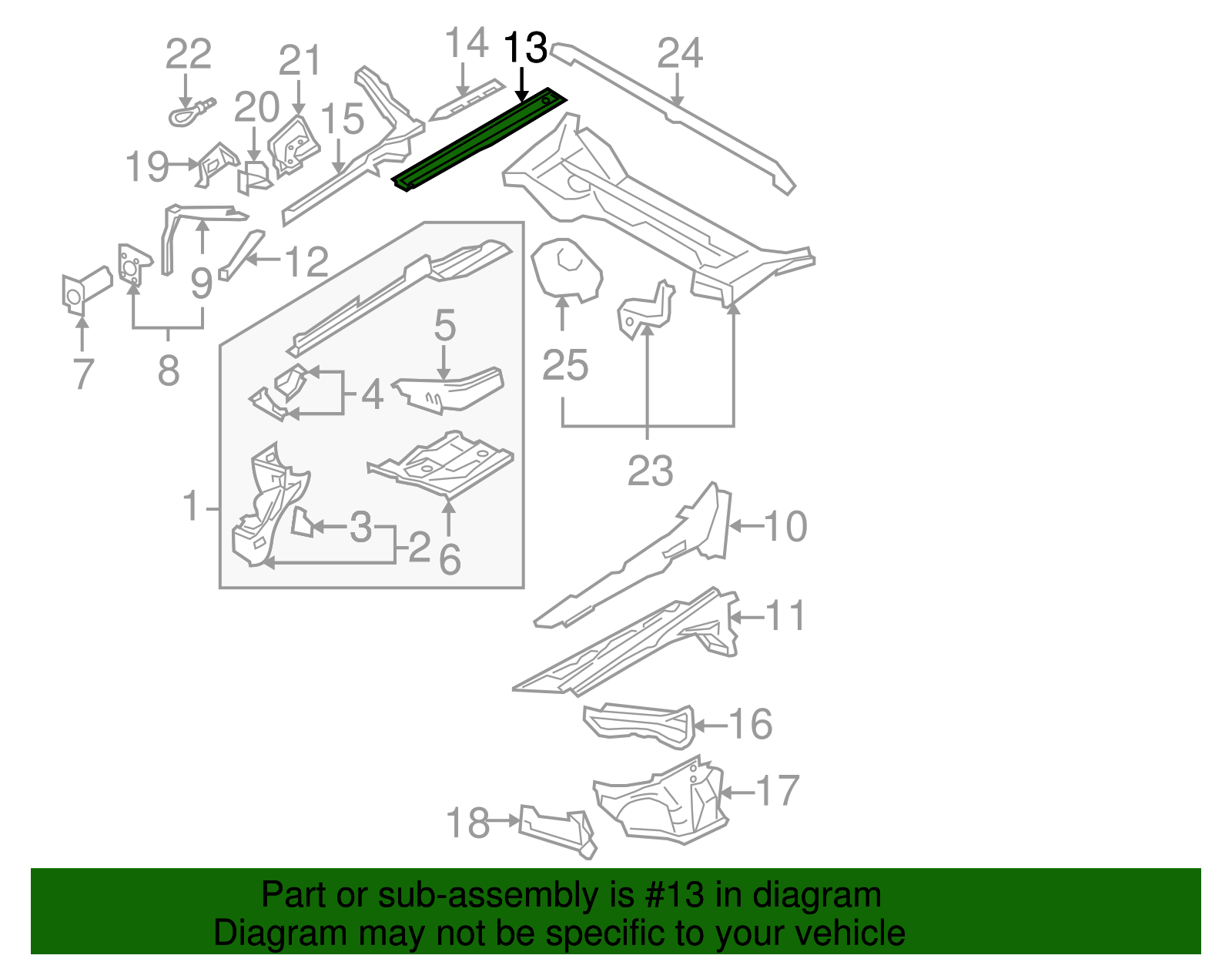 4F0-803-108-B - Side Member 2006-2011 Audi | Audi OEM Parts Guy