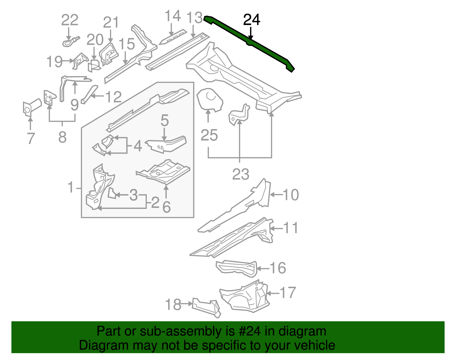 4F0-805-629-A - Cross-Member Assembly Reinforcement 2005-2011 Audi ...