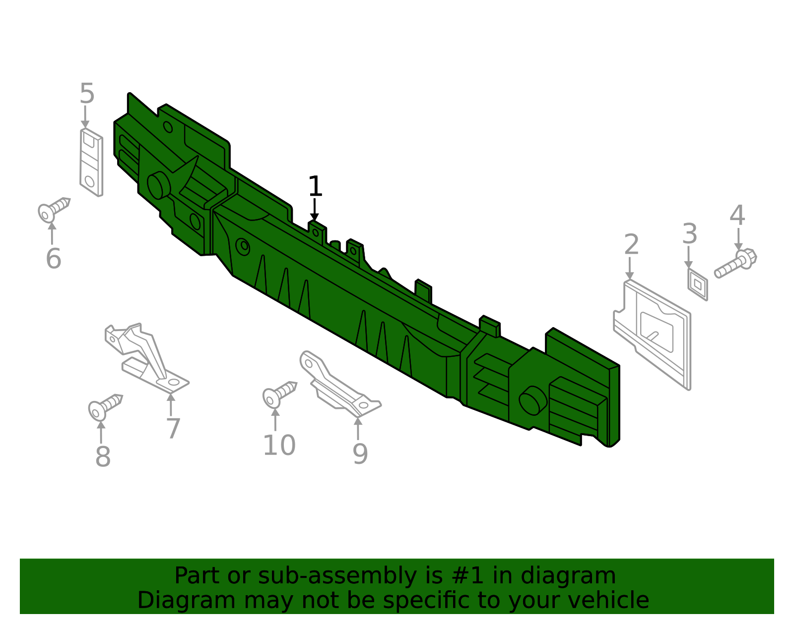 Hyundai - 86631-T1000 - Impact Bar - 2021-2025 Genesis | OEM Hyundai ...
