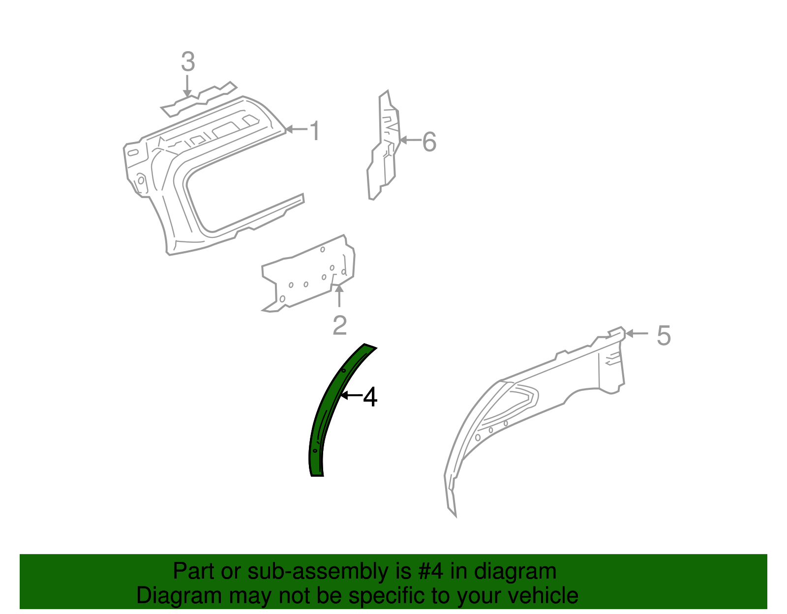 2006-2010 Hummer H3 Quarter Panel Filler Panel 15264980 | Courtesy Parts