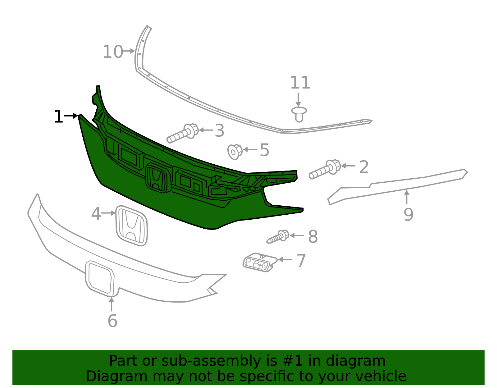 71121-TBF-A01 - Grille 2017-2020 Honda Civic | Honda Parts Online