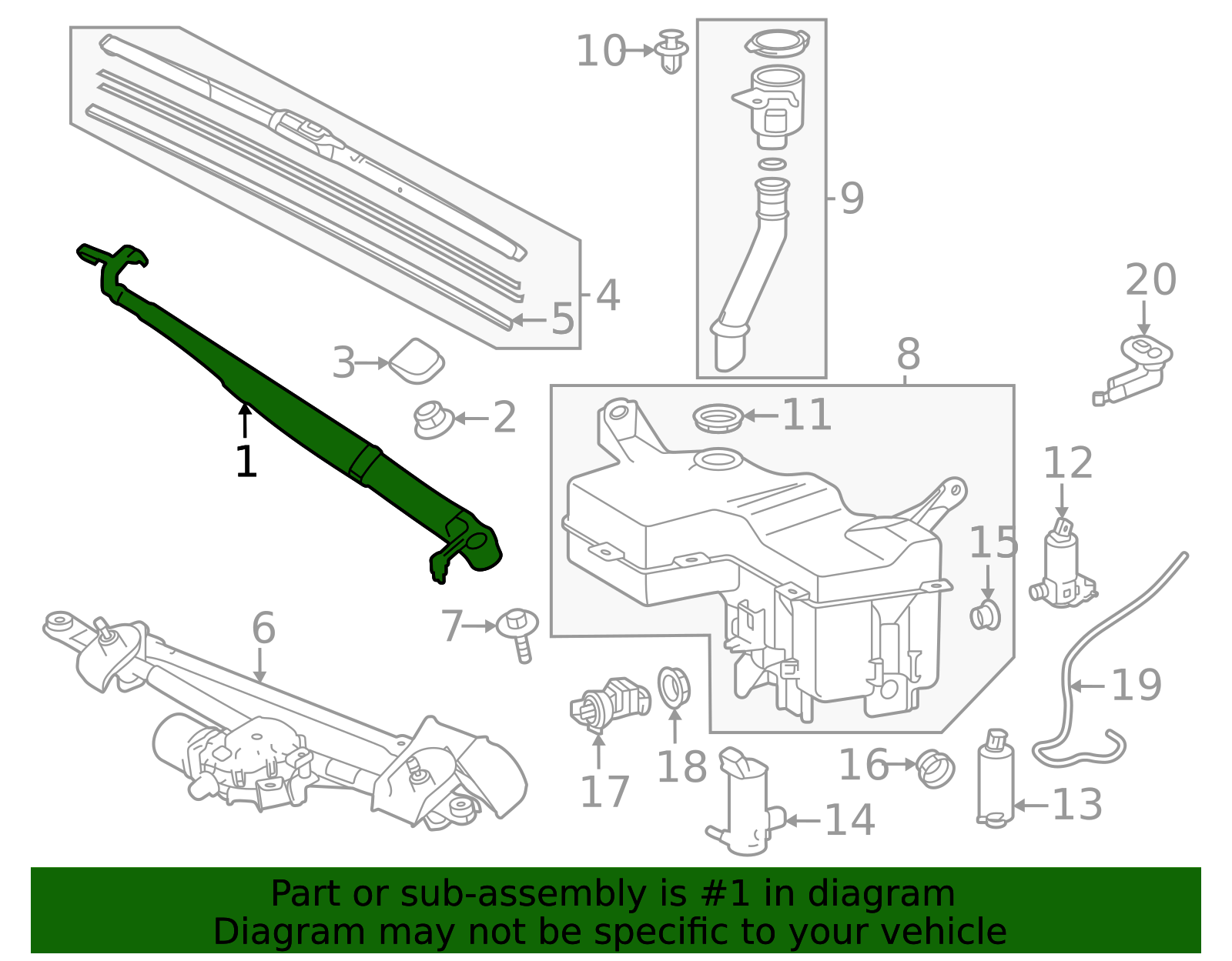85221-0E180 - High-Quality Windshield Wiper Arm for 2023-2025 Lexus ...