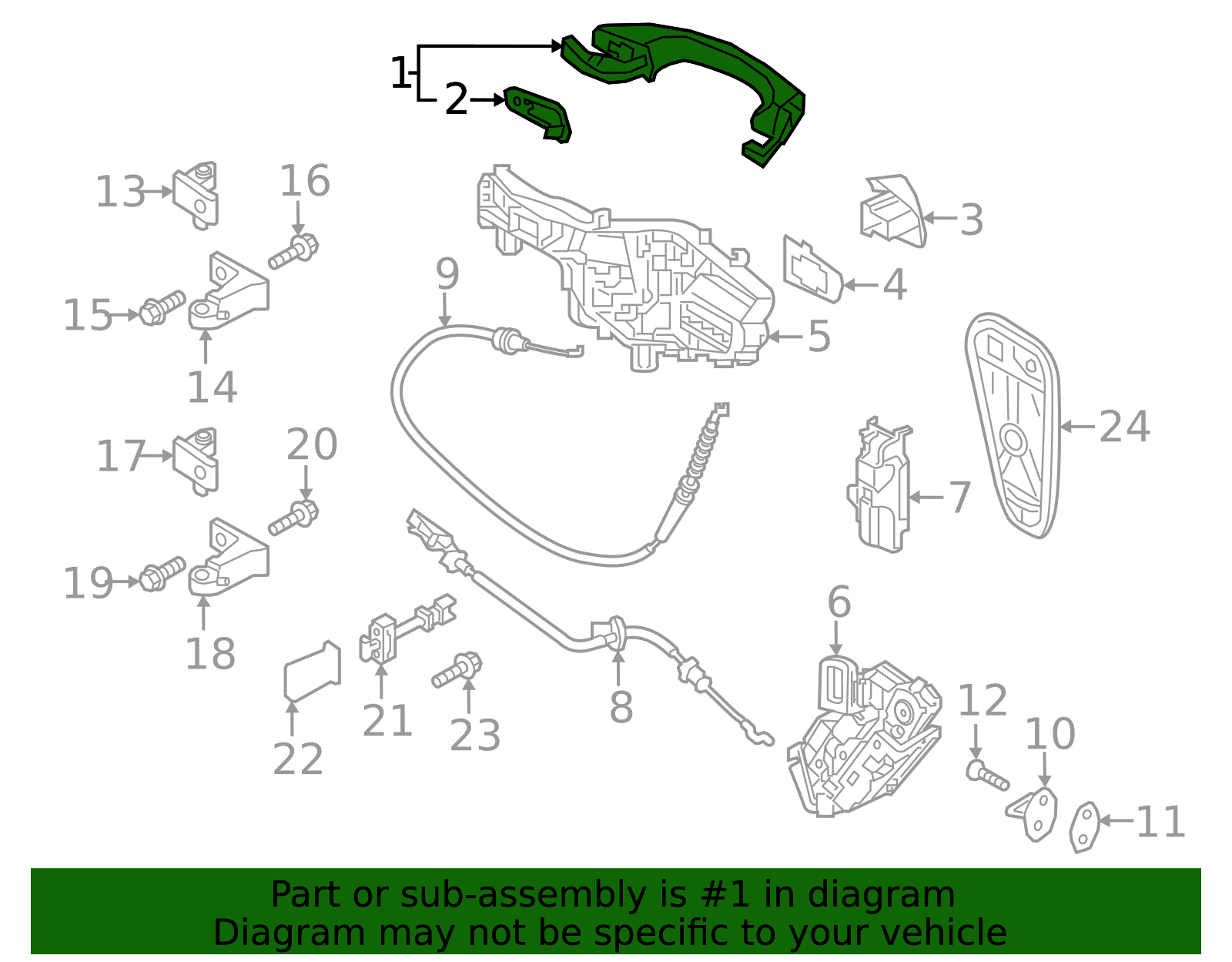 2015-2023 Volkswagen Handle, Outside 5GM-837-206-B-GRU | QuirkParts