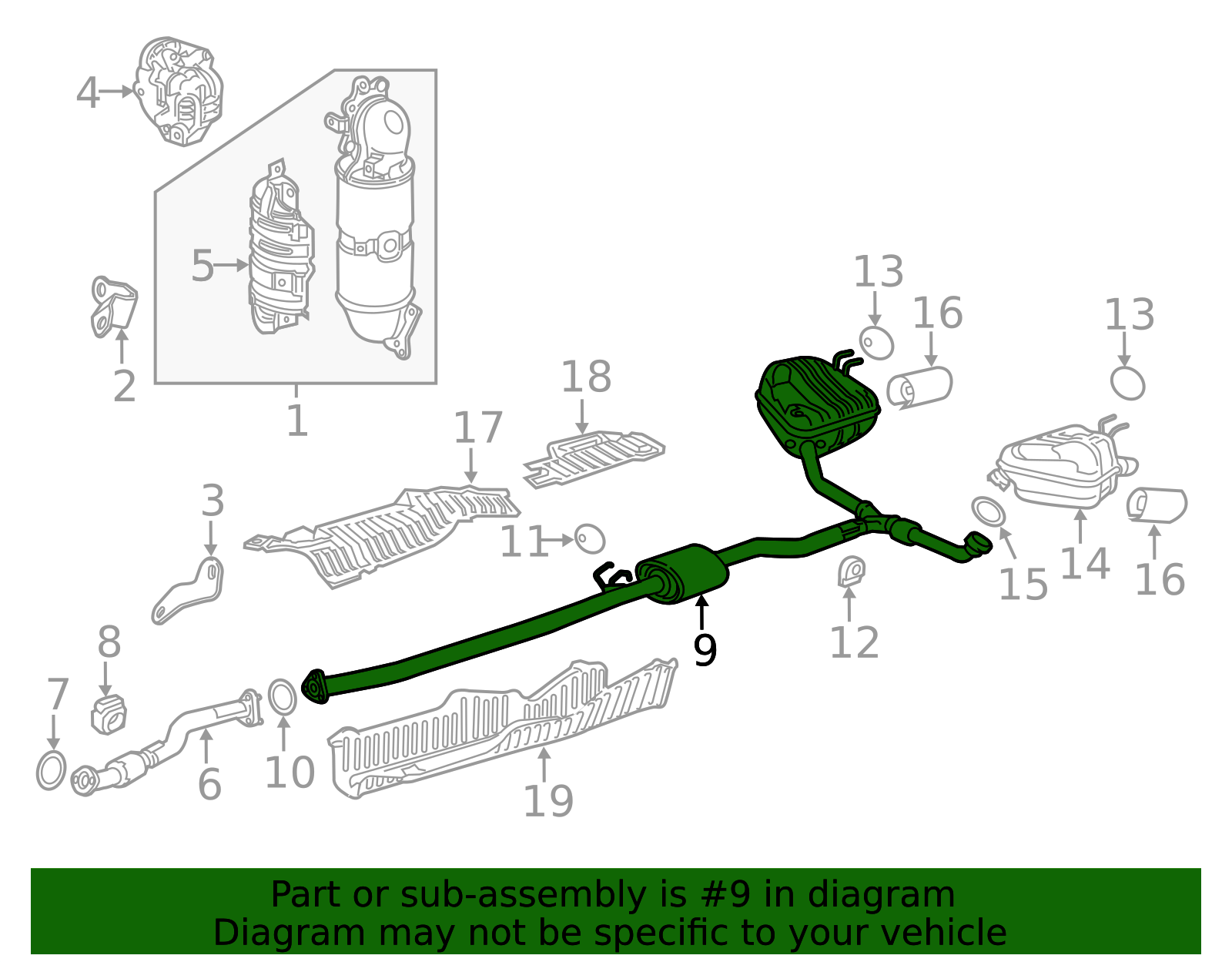 2020-2022 Honda CR-V Muffler & Pipe 18307-TLA-A61 | OEM Parts Online