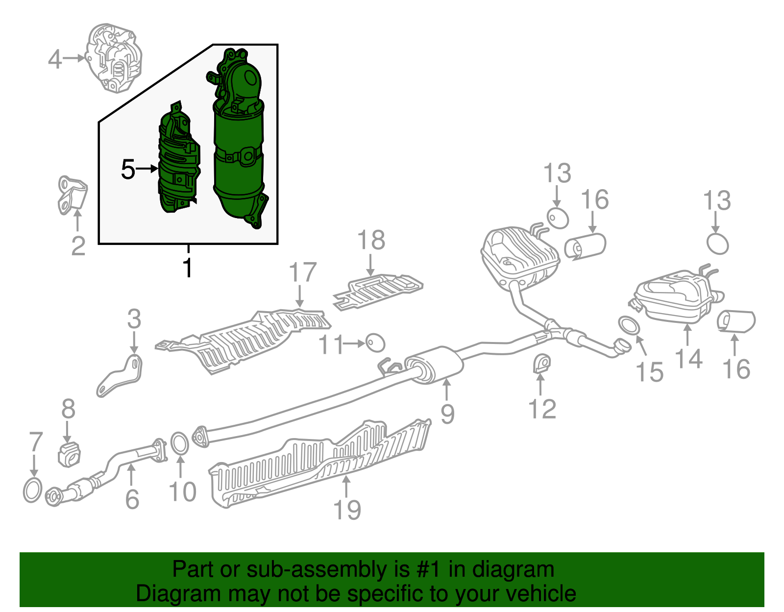 18150-5PA-A00 - 2017-2019 Honda CR-V - Converter Assembly | Honda Parts ...
