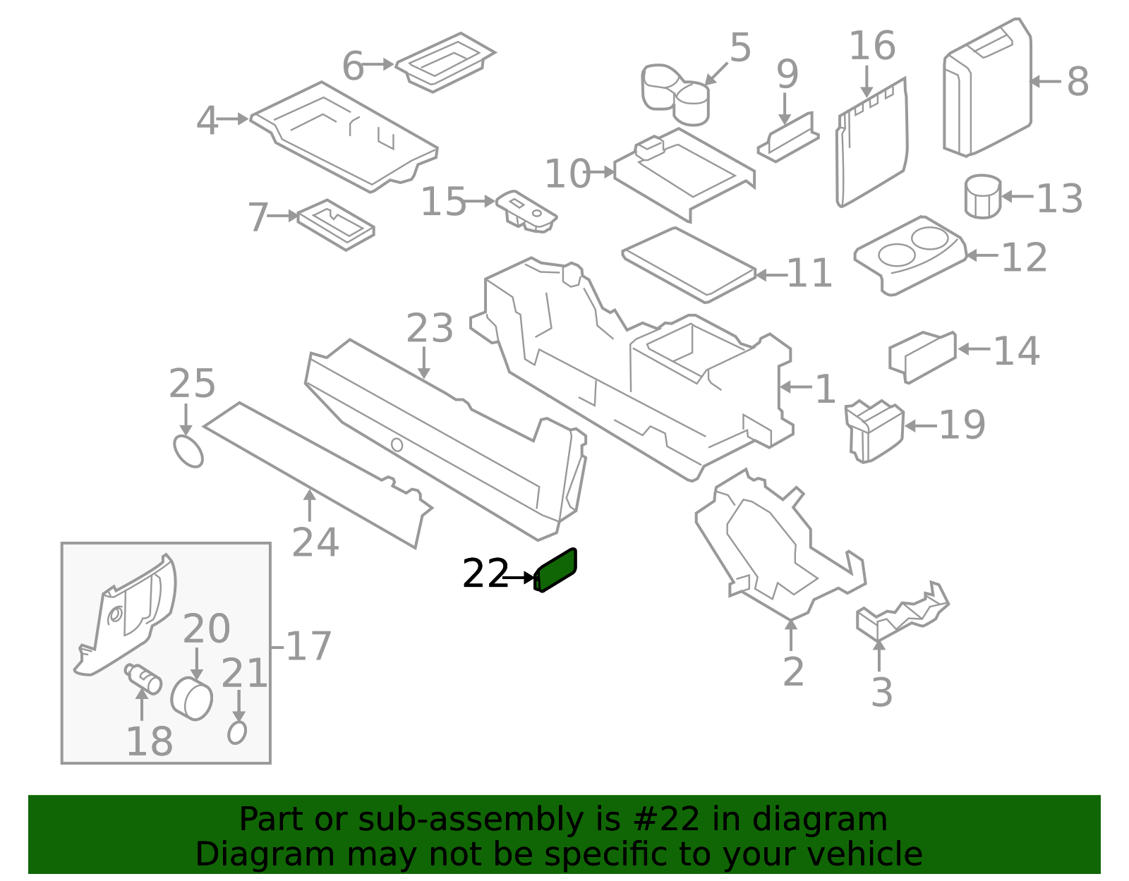 Console Panel Cap | 7L1Z-19980-AB | Walls' Ford Parts