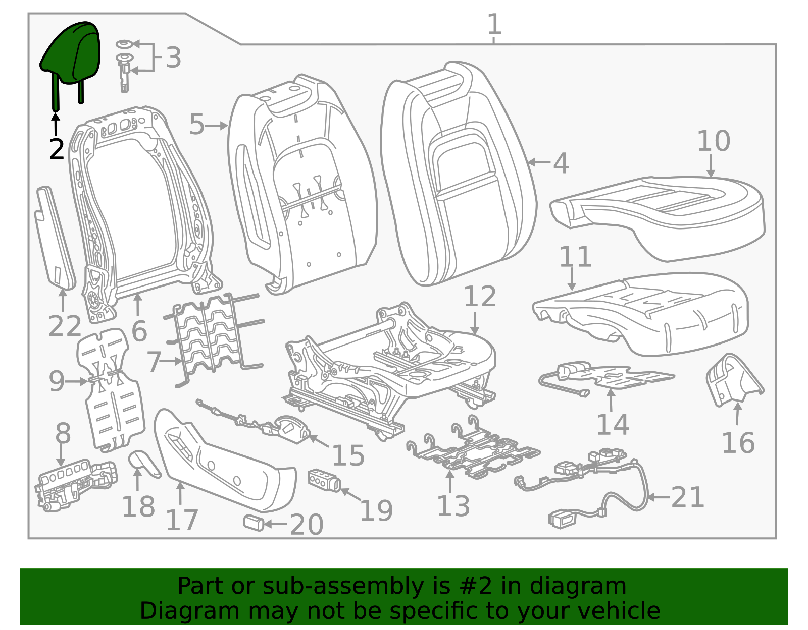 84698835 - 2015-2020 GMC Canyon - Dune Front Seat Head Restraint ...