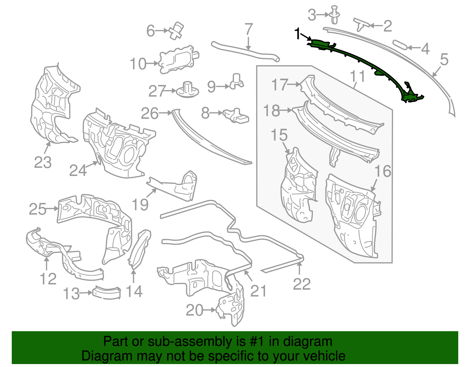 219-830-03-13 - Cowl Grille 2007-2011 Mercedes-Benz | Mercedes-Benz ...