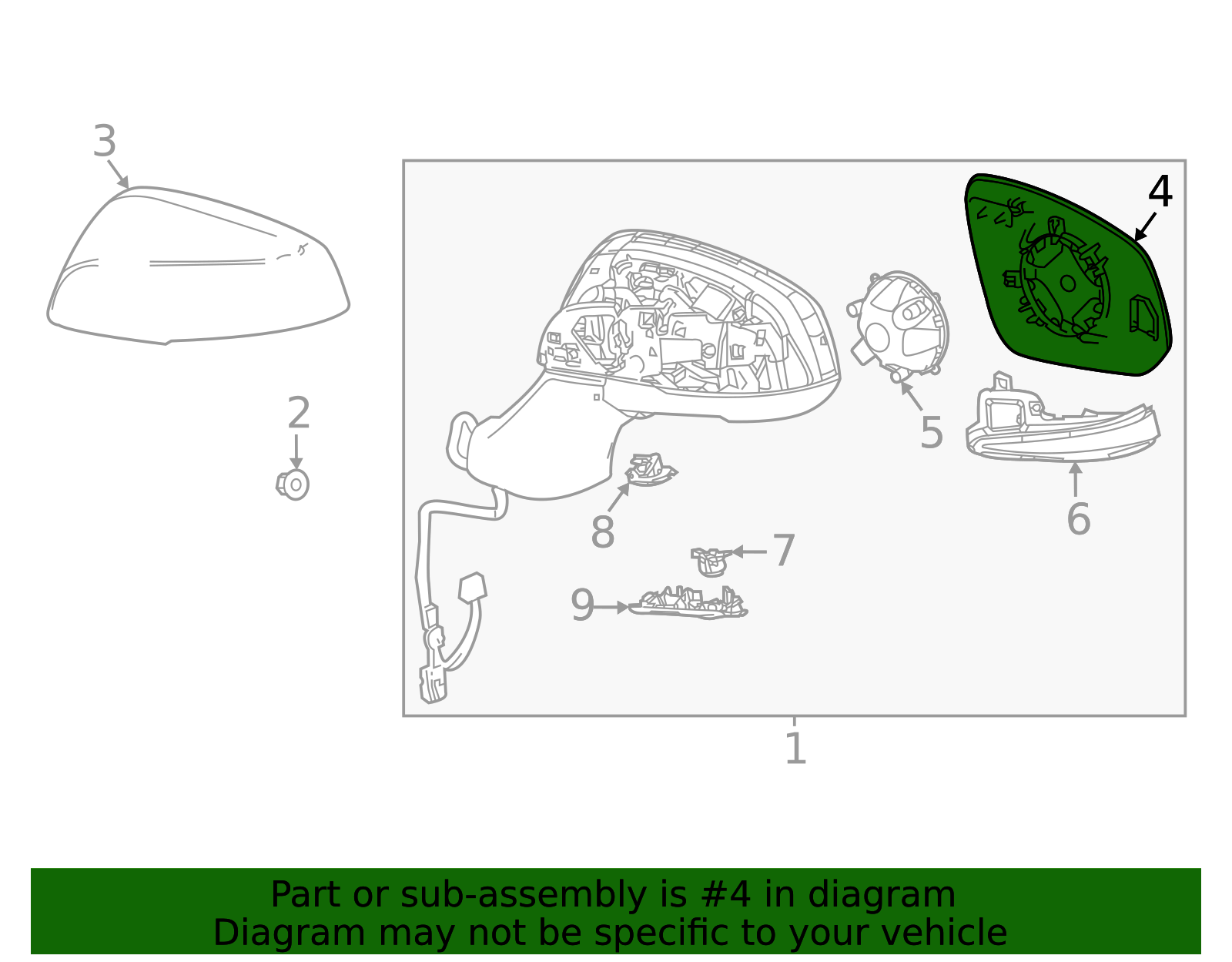 2021-2024 Toyota Sienna Mirror Glass 87902-08020 | Toyota Parts Express