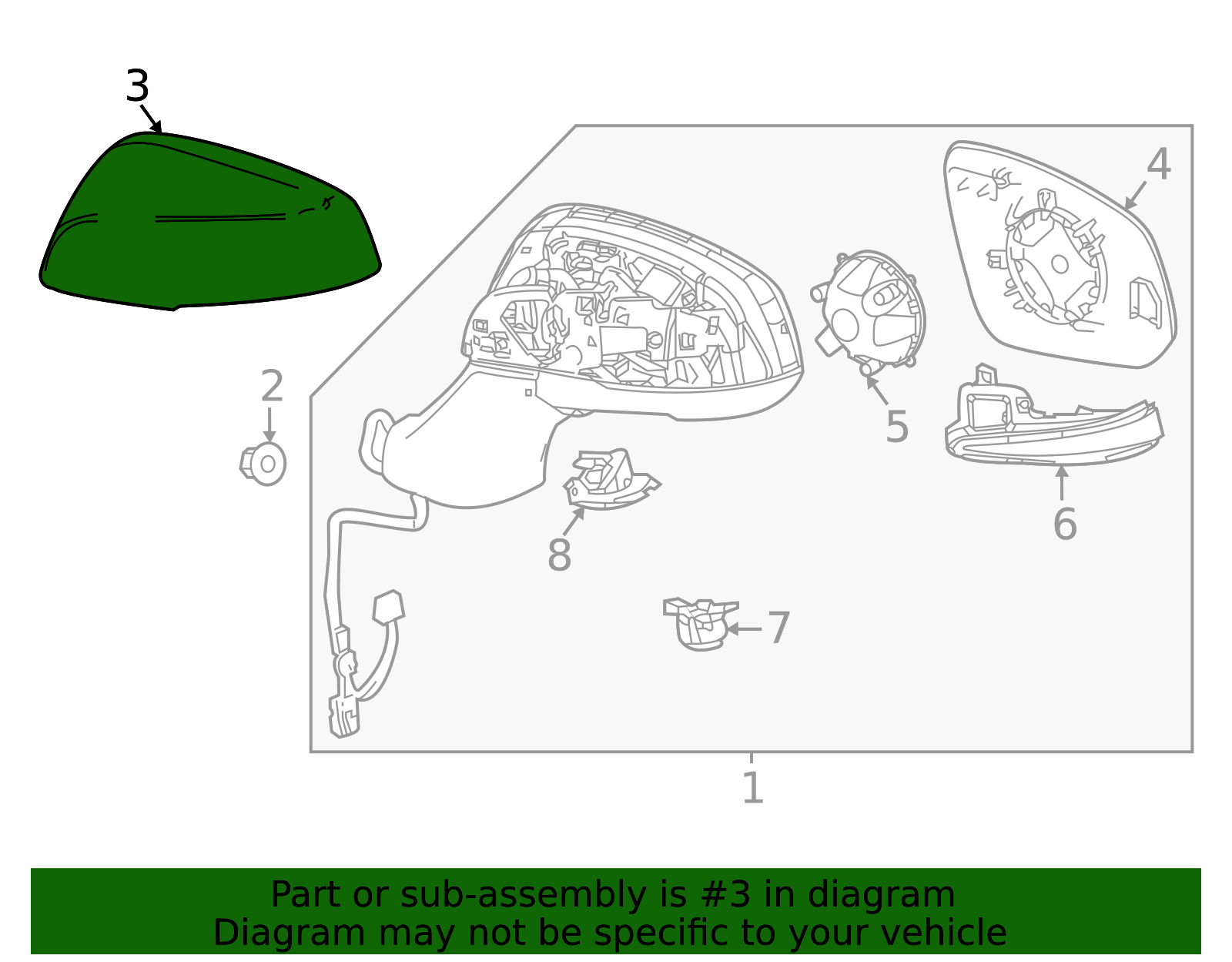 Genuine Toyota Mirror Cover part# 87945-08050-A1 for 2022-2025 Toyota ...