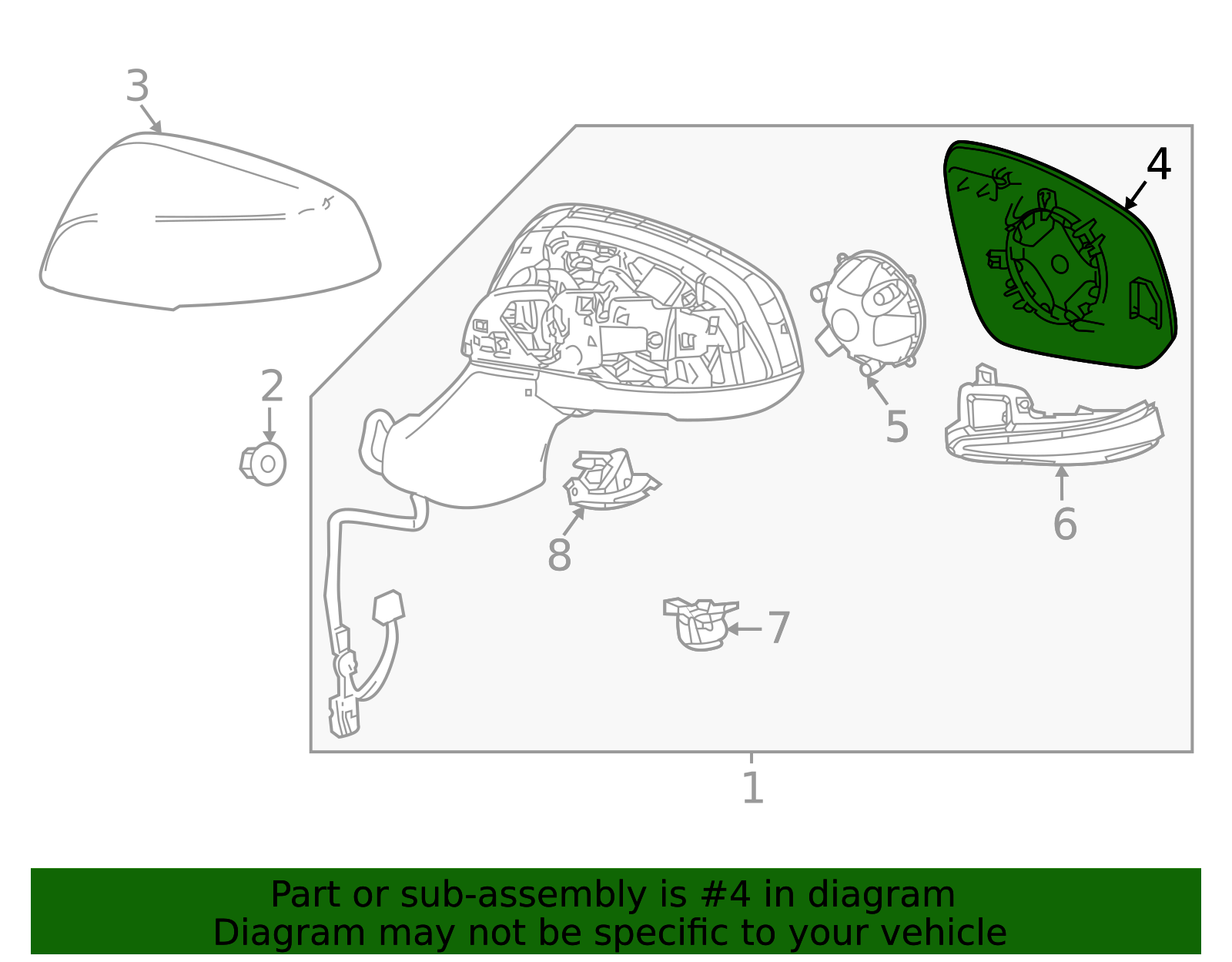 2024-2025 Toyota Sienna Mirror Glass 87902-08021 | MotorMotor
