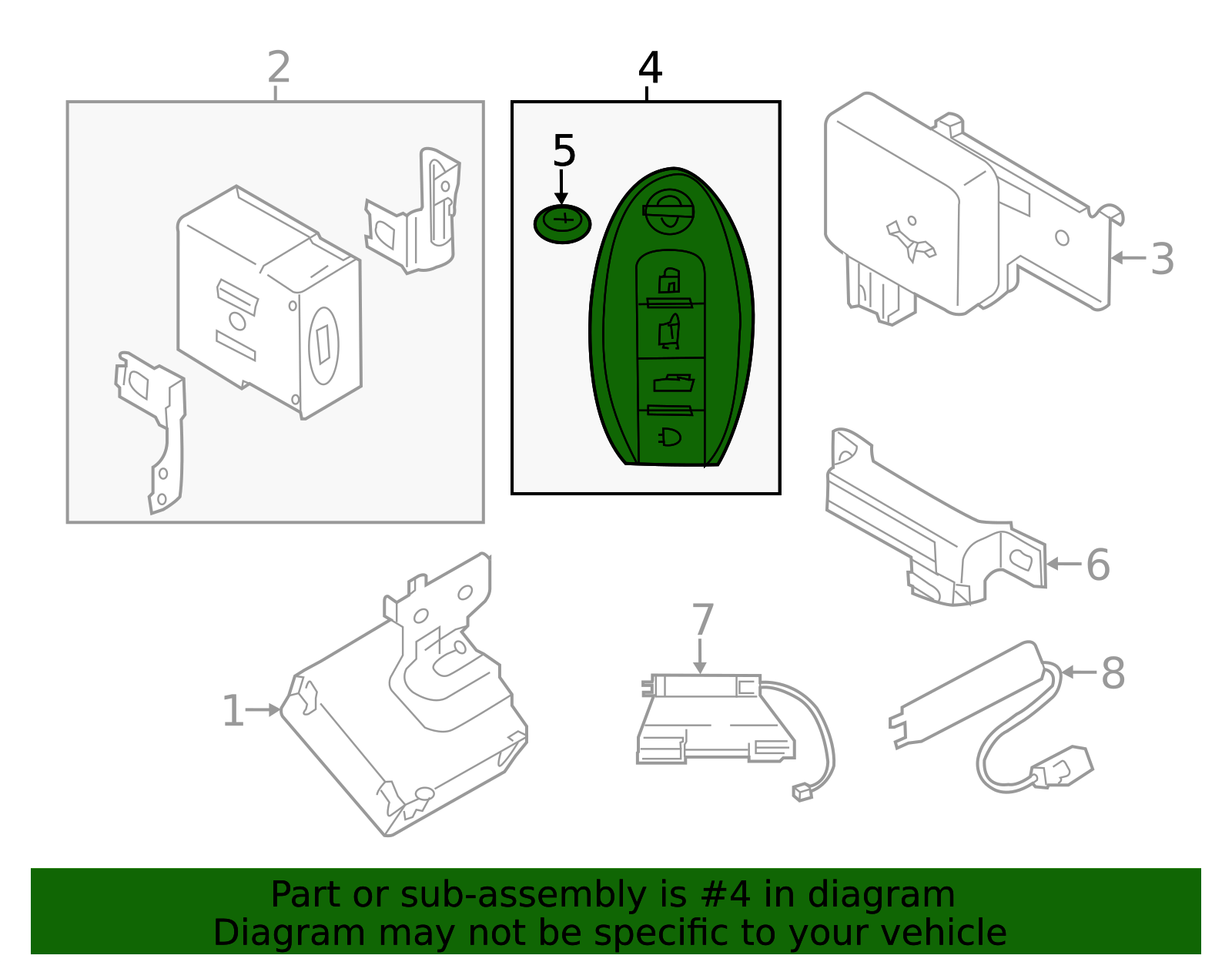 2009-2018 Nissan 370Z Keyless Entry Transmitter 285E3-1ET5A | Nissan USA