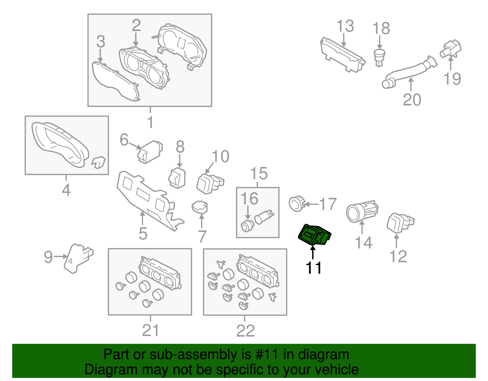 2015-2021 Subaru Display Switch 83056VA100 | Subaru Parts Quick