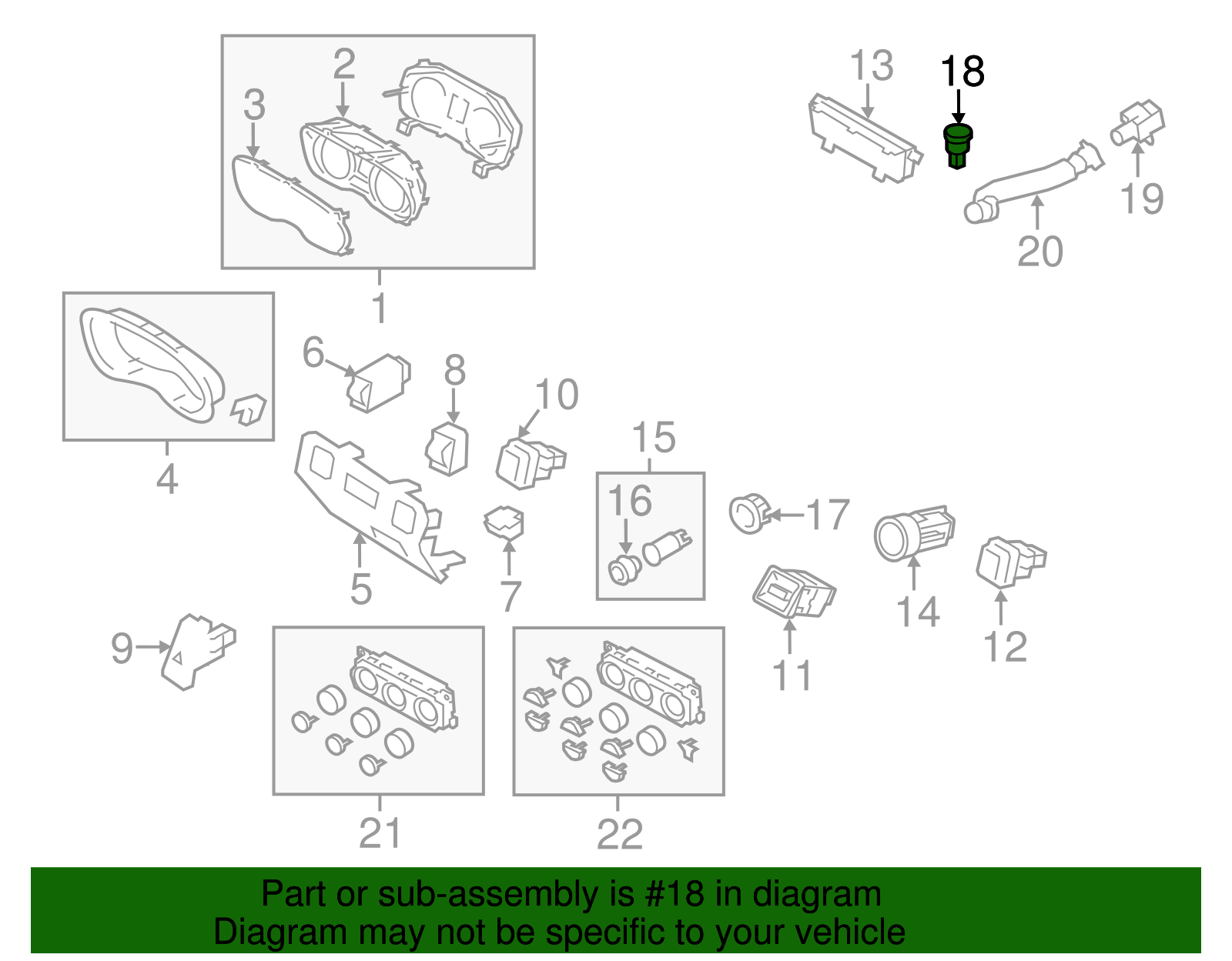 2003-2024 Subaru Sun Load Sensor 73730SA001 | Subaru Parts Warehouse