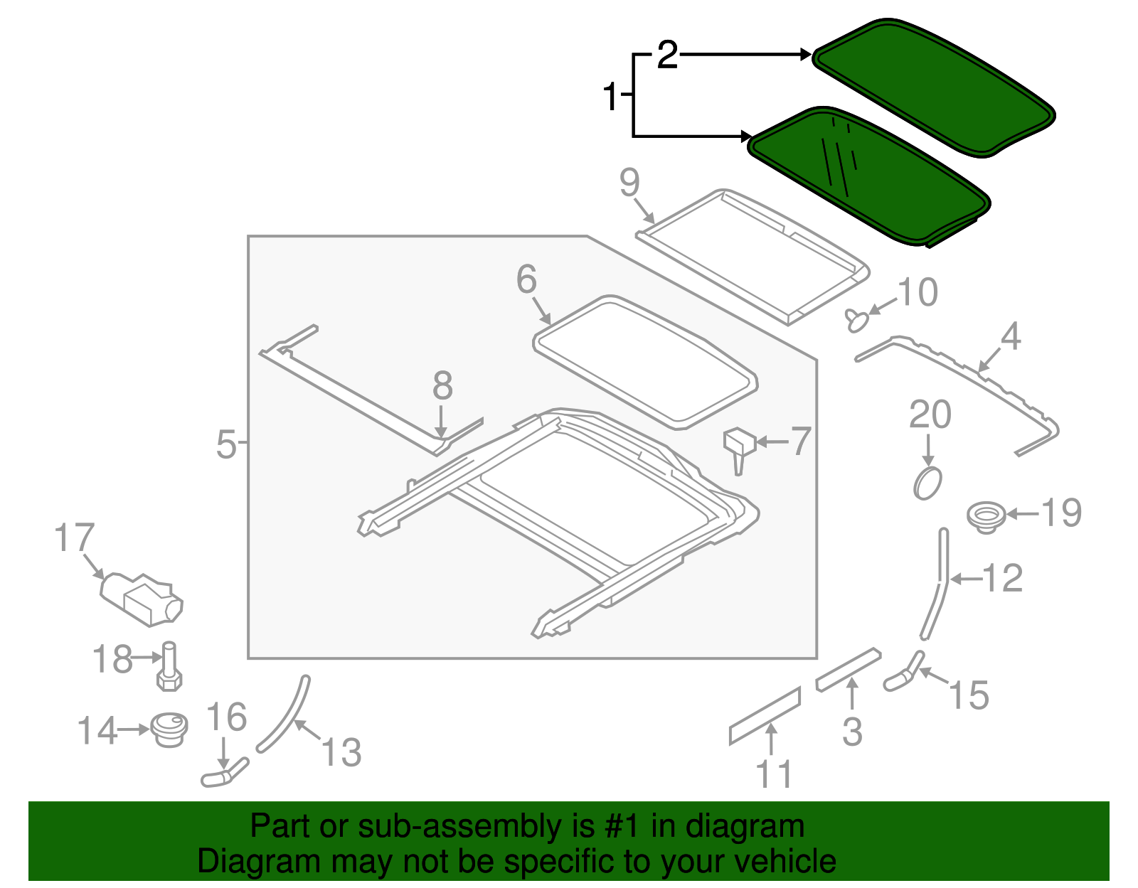 30674272 - Sunroof Glass - 2007-2016 Volvo | Volvo OEM Parts Direct