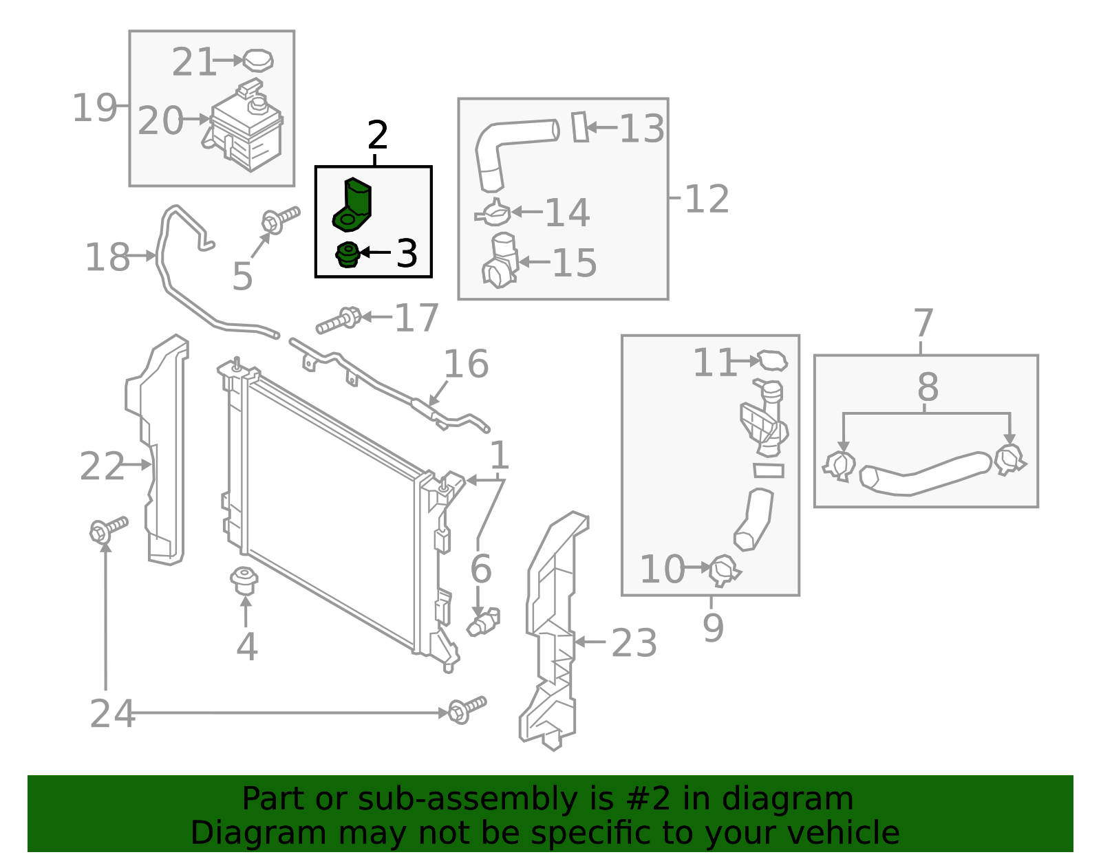 25333-B2500 - Radiator Upper Bracket 2017-2019 Kia Soul | Kia.Parts Store