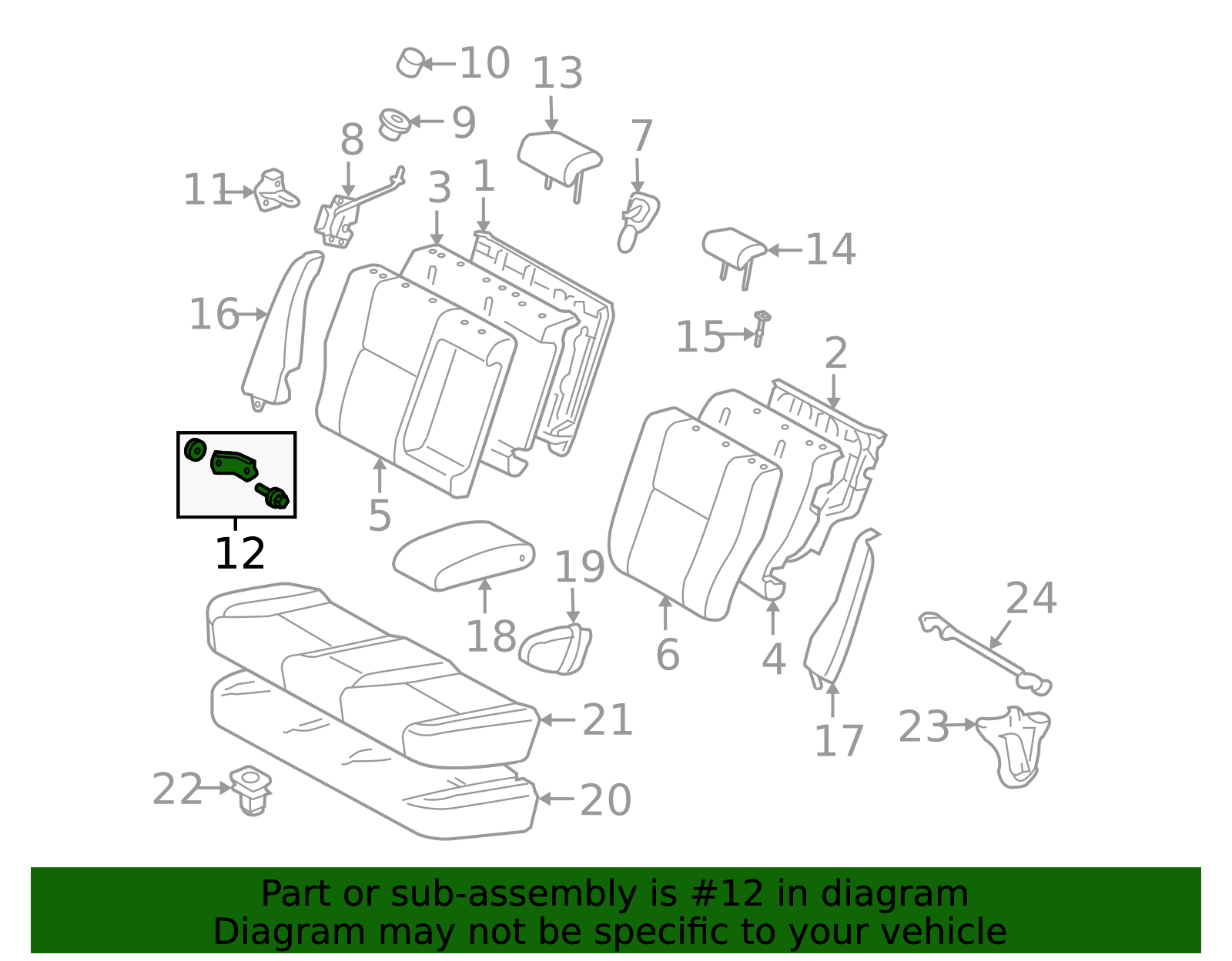 2004-2009 Toyota Prius Seat Hinge 71305-47020 | MotorMotor