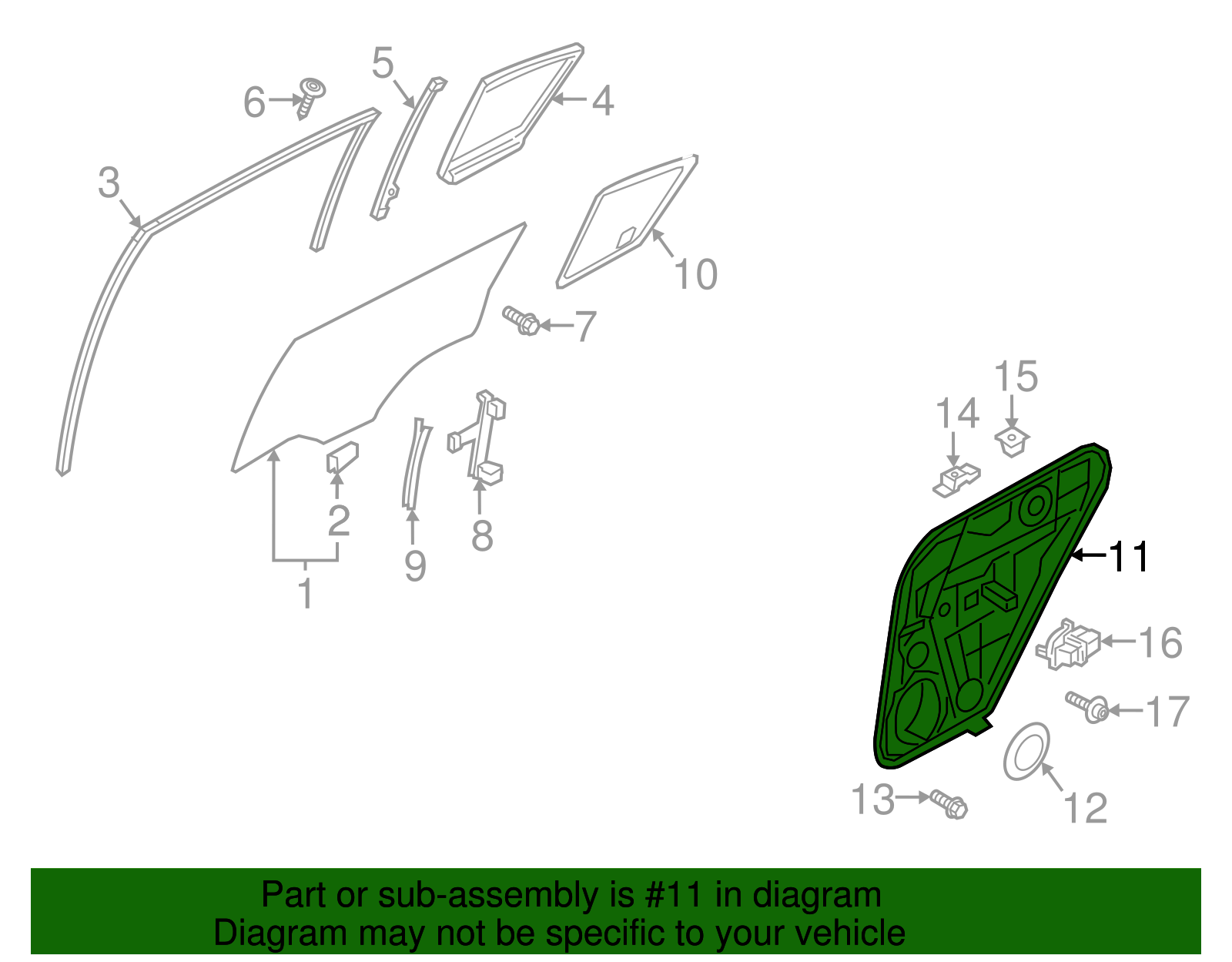 2017-2022 Kia Sportage Window Regulator 83471-D9000 | OEM Parts Online