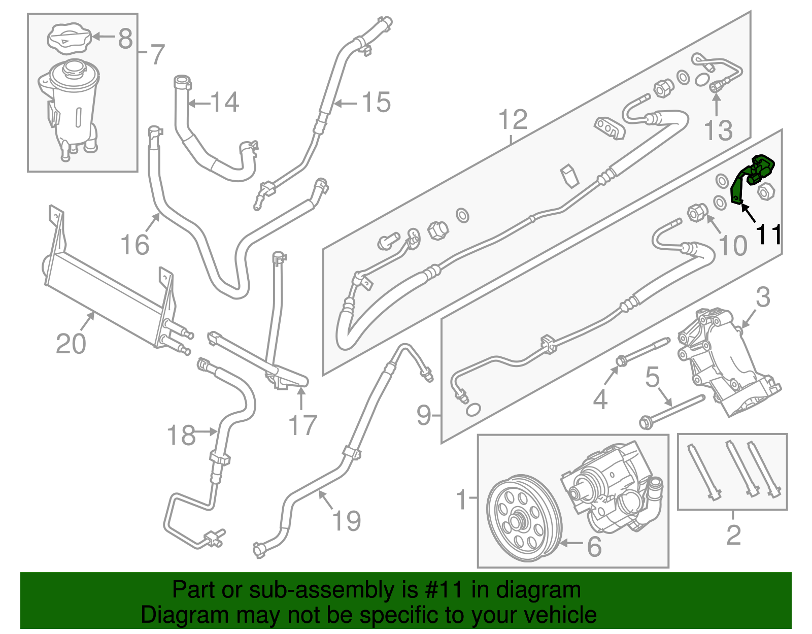 Genuine OEM Ford Part - Power Steering Line 7C3Z-3F887-A | Genuine OEM ...