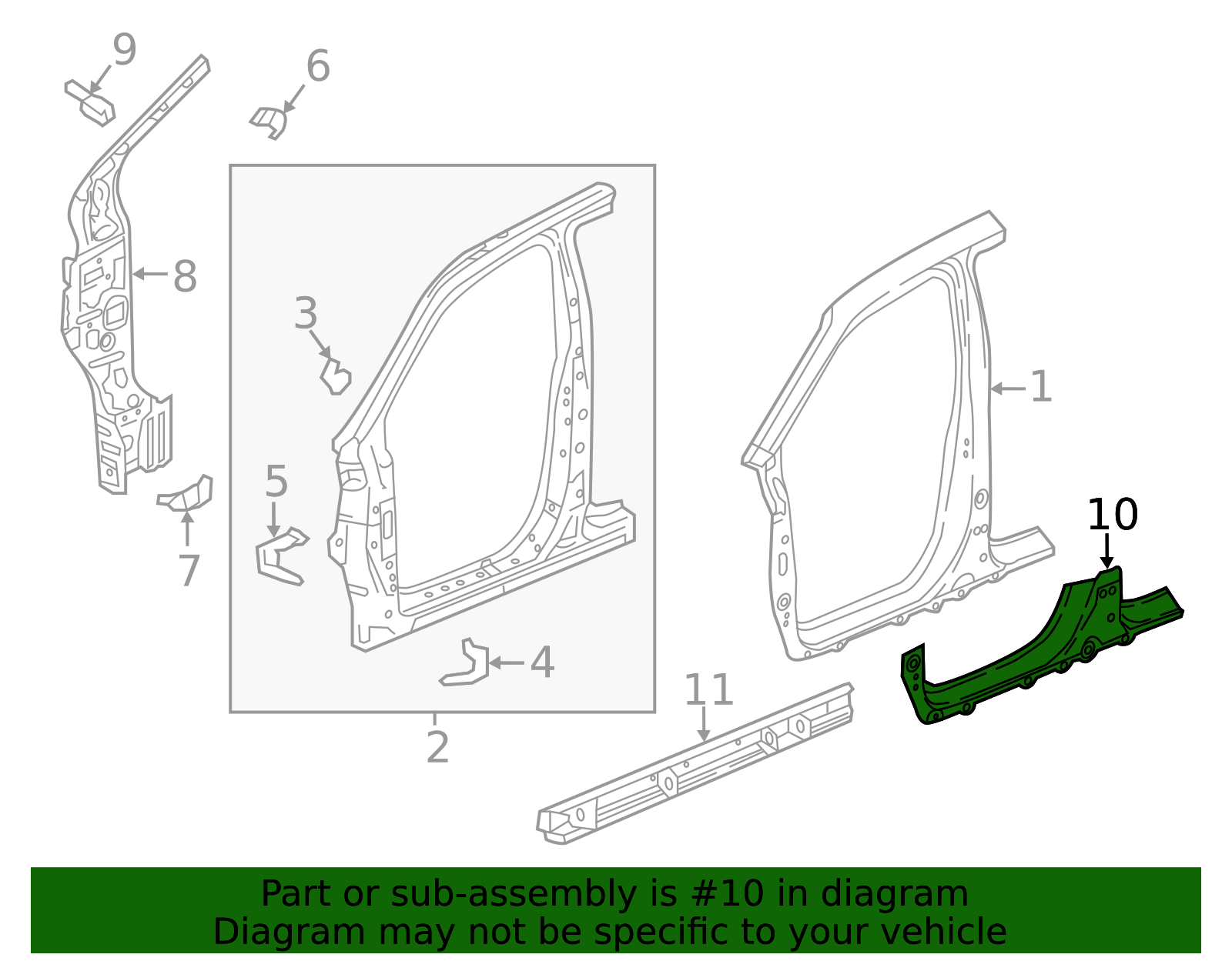 04641-T6Z-A01ZZ - Panel L Side Sill - 2017-2020 Honda Ridgeline ...