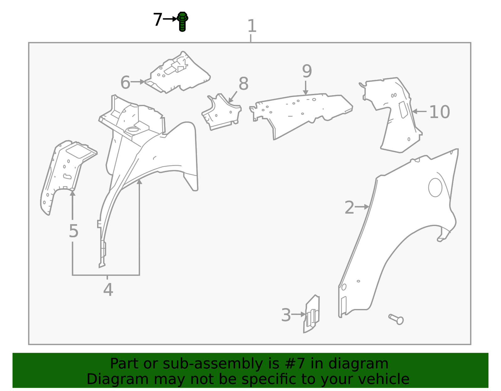 2010-2025 Nissan Fender Mtg Bkt Bolt 01121-N6141 | Nissan Parts Plus