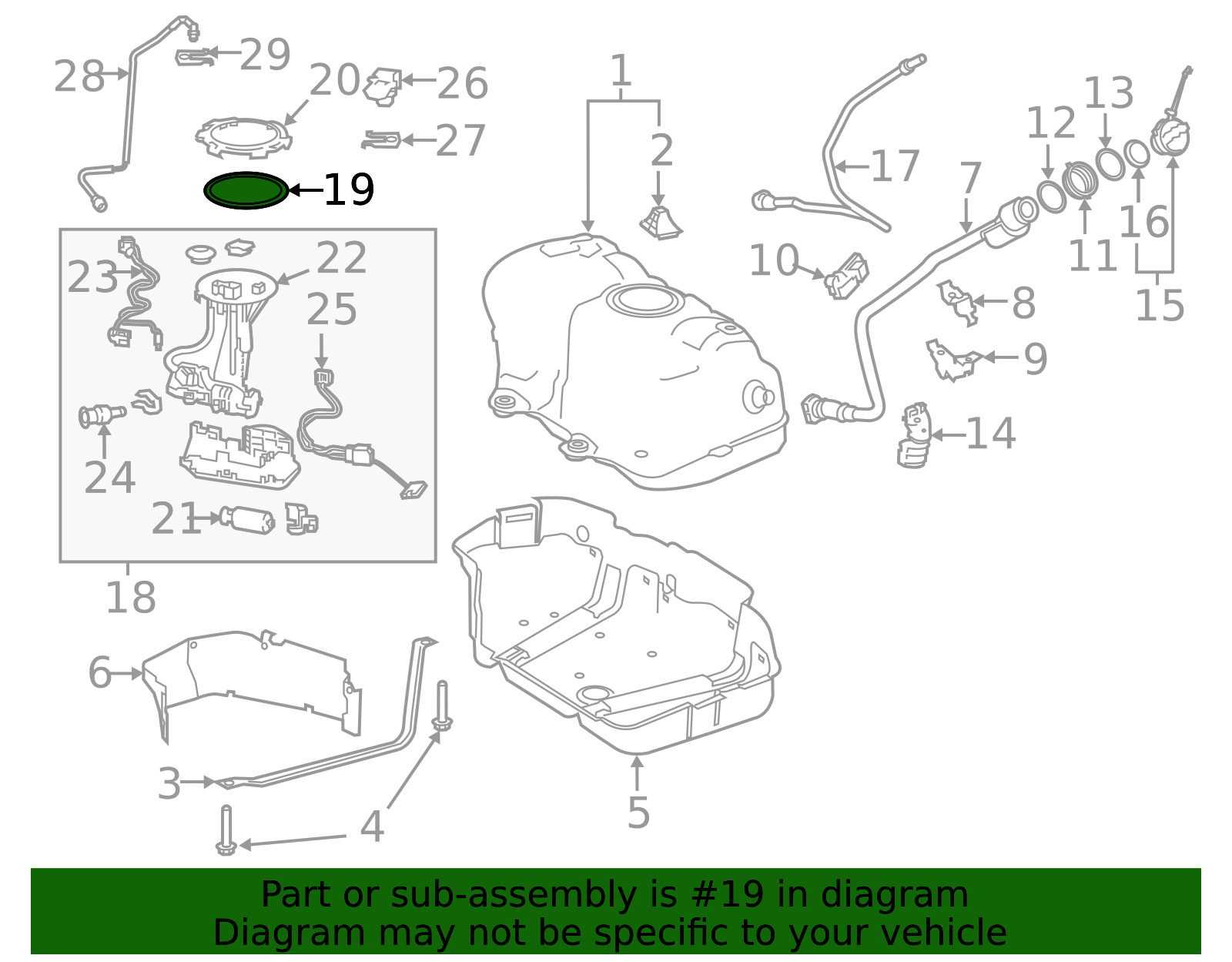 2010-2025 Toyota Fuel Pump Assembly Gasket 77169-06060 | Toyota Parts ...