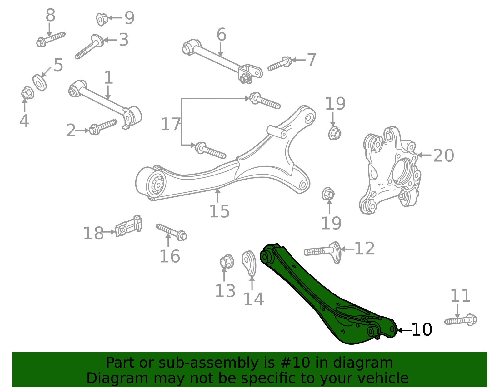 2021-2026 GM Rear Passenger Side Suspension Lower Control Arm 84728686 ...