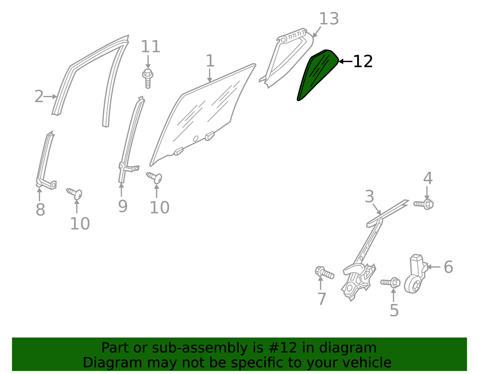 2018-2025 Nissan Vent Glass - Driver's Side (LH) 82263-5RB0A ...