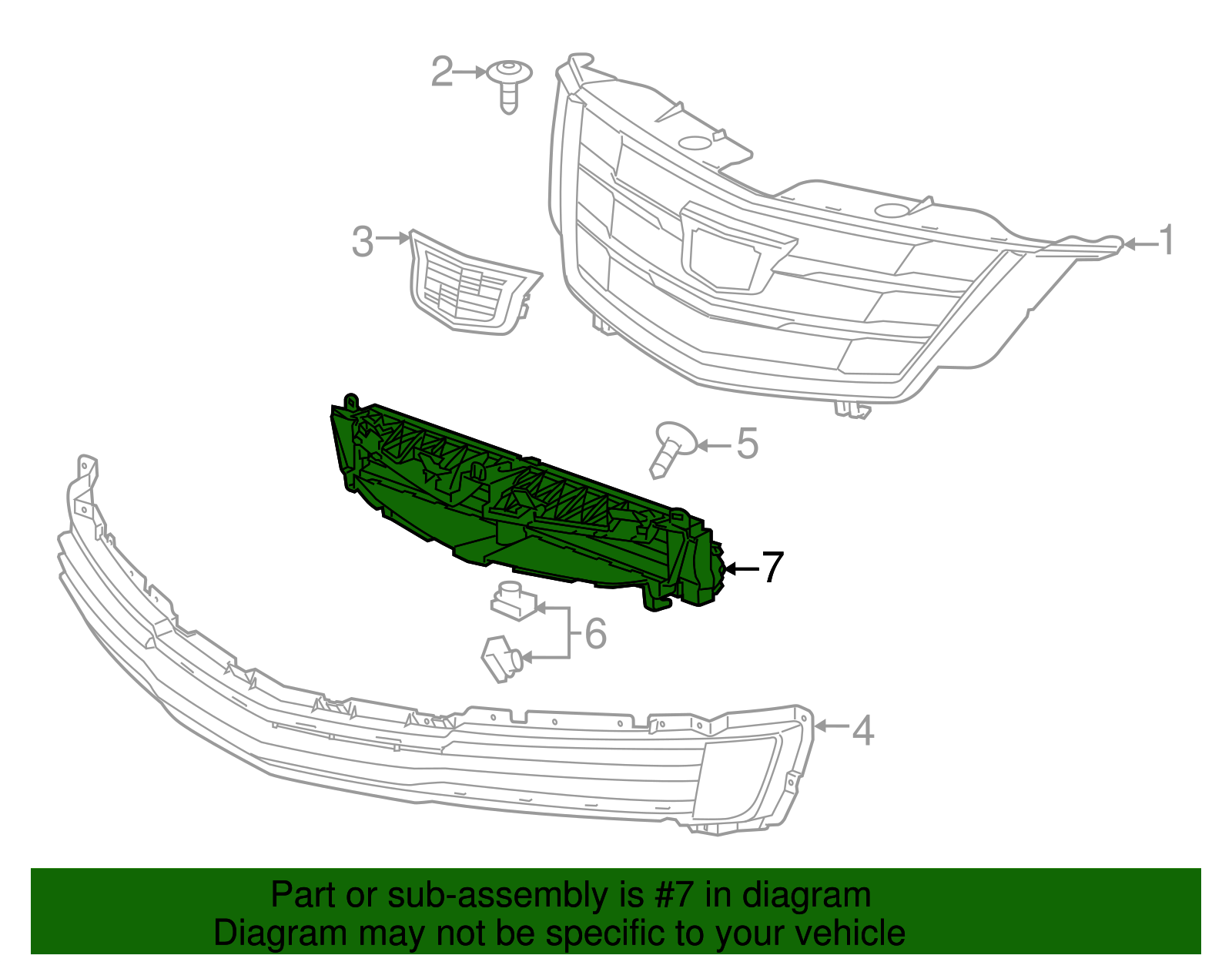2014-2016 Cadillac ELR Front Bumper Shutter 23487104 | Capital Chevy Parts