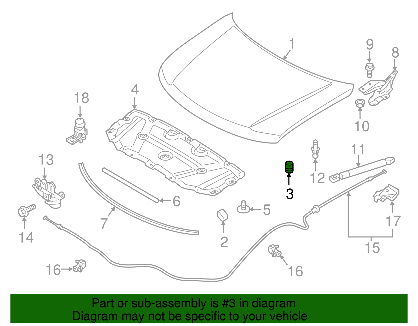2007-2024 Nissan Hood Bumper 65829-24U00 | Nissan RVA