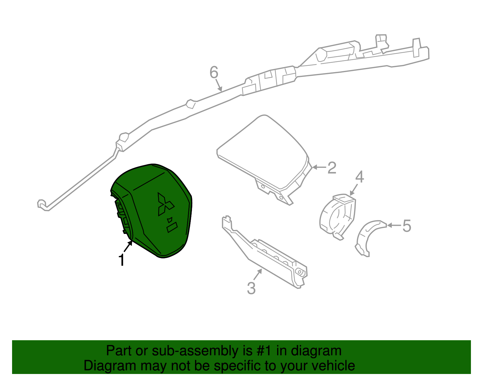 7030A653XA - Driver Air Bag 2014-2024 Mitsubishi | Royal Mitsubishi Parts