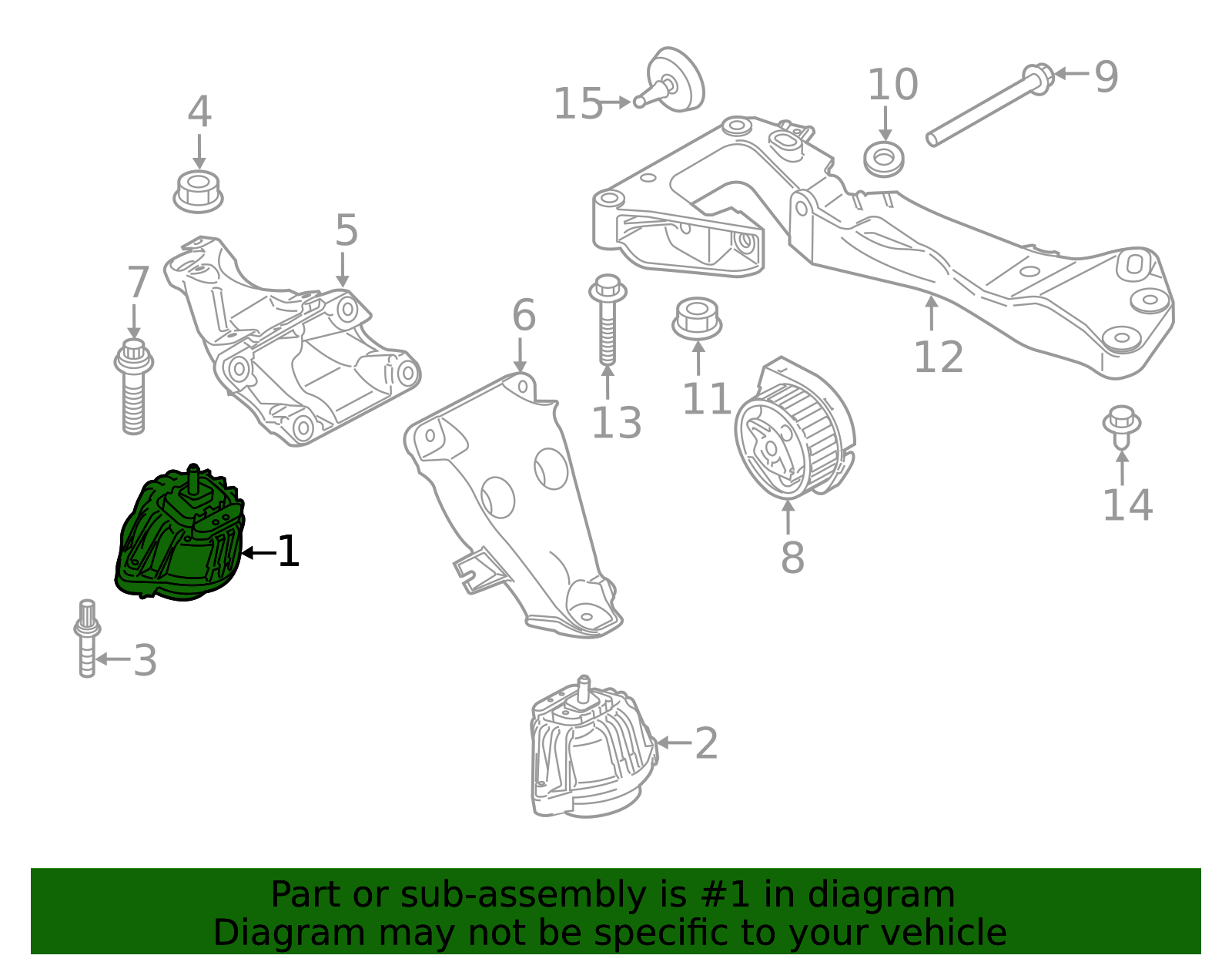 22116861406 - 2016-2021 BMW Mount (22-11-6-861-406) | BMW of South ...