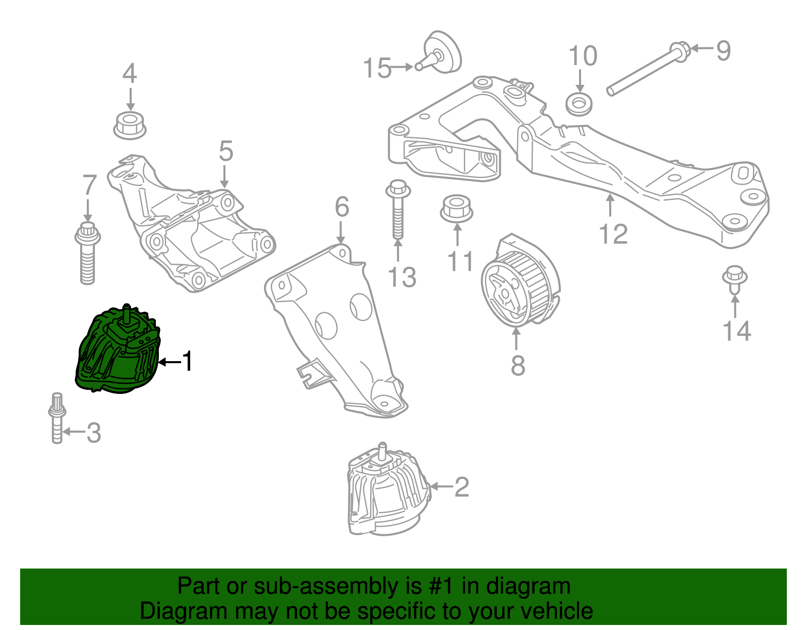 22116861406 - 2016-2021 BMW Mount (22-11-6-861-406) | BMW of South ...