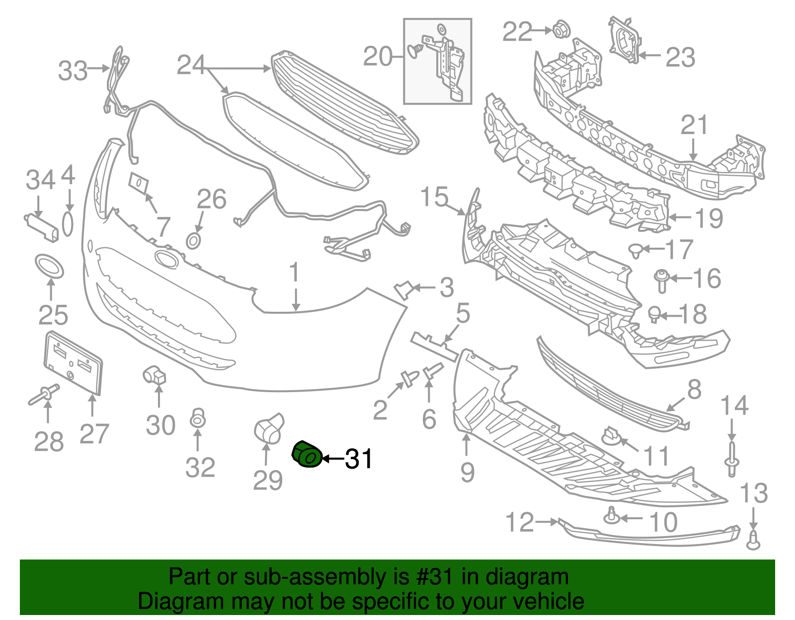 cp9z15k861captm - Ford Park Sensor Front Bracket 2012-2018 Ford ...