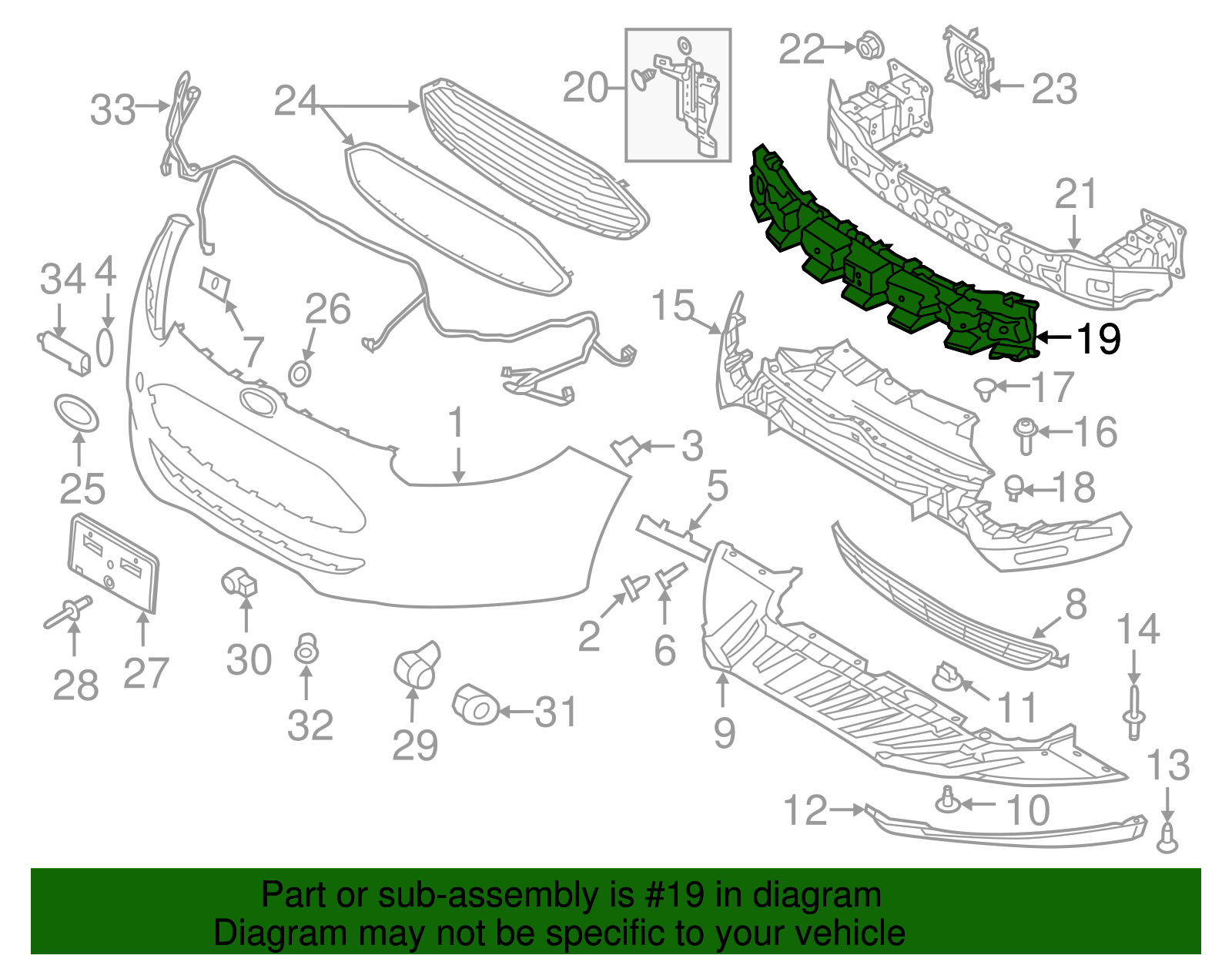 2012-2018 Ford Focus | Bumper Impact Absorber | CM5Z-17C882-B | Walls ...