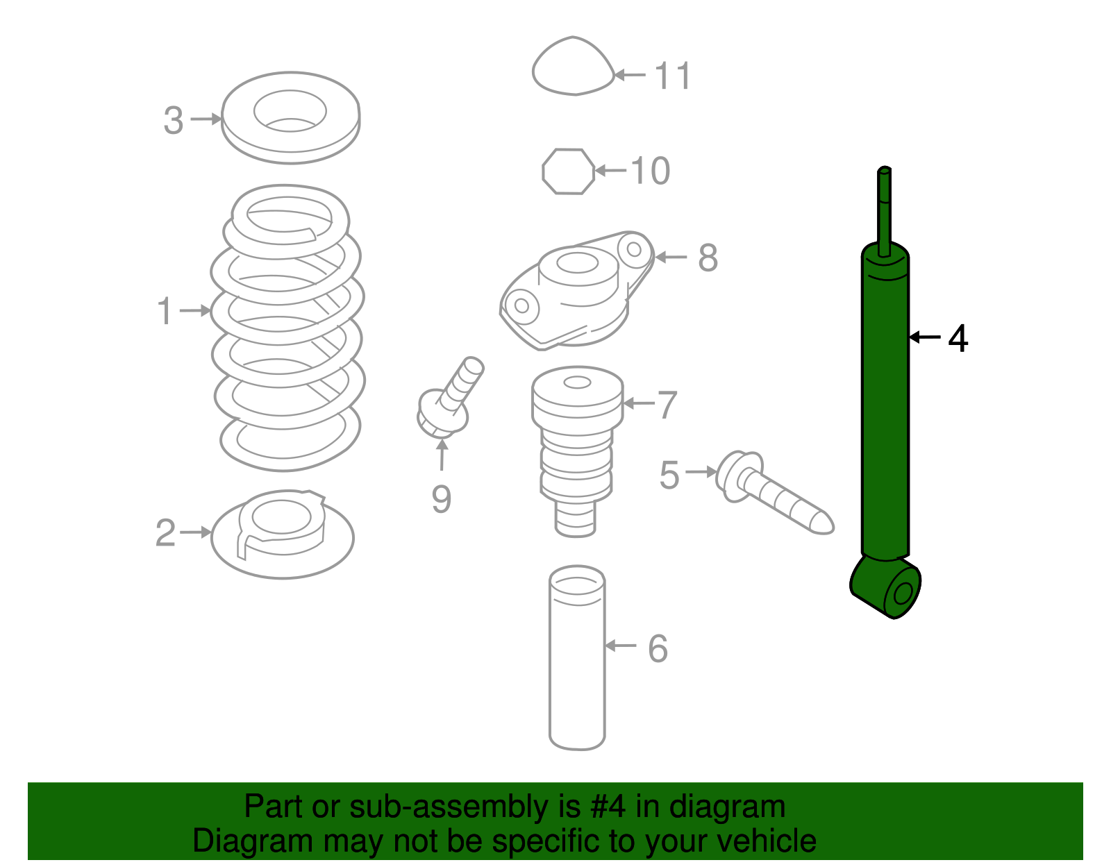 1K0-513-029-MF - Volkswagen Shock Absorber 2010-2014 Volkswagen Golf ...