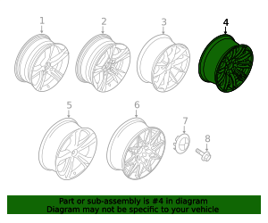 2012-2019 BMW Wheel, Alloy 36-11-6-796-249 | BMW Parts Universe