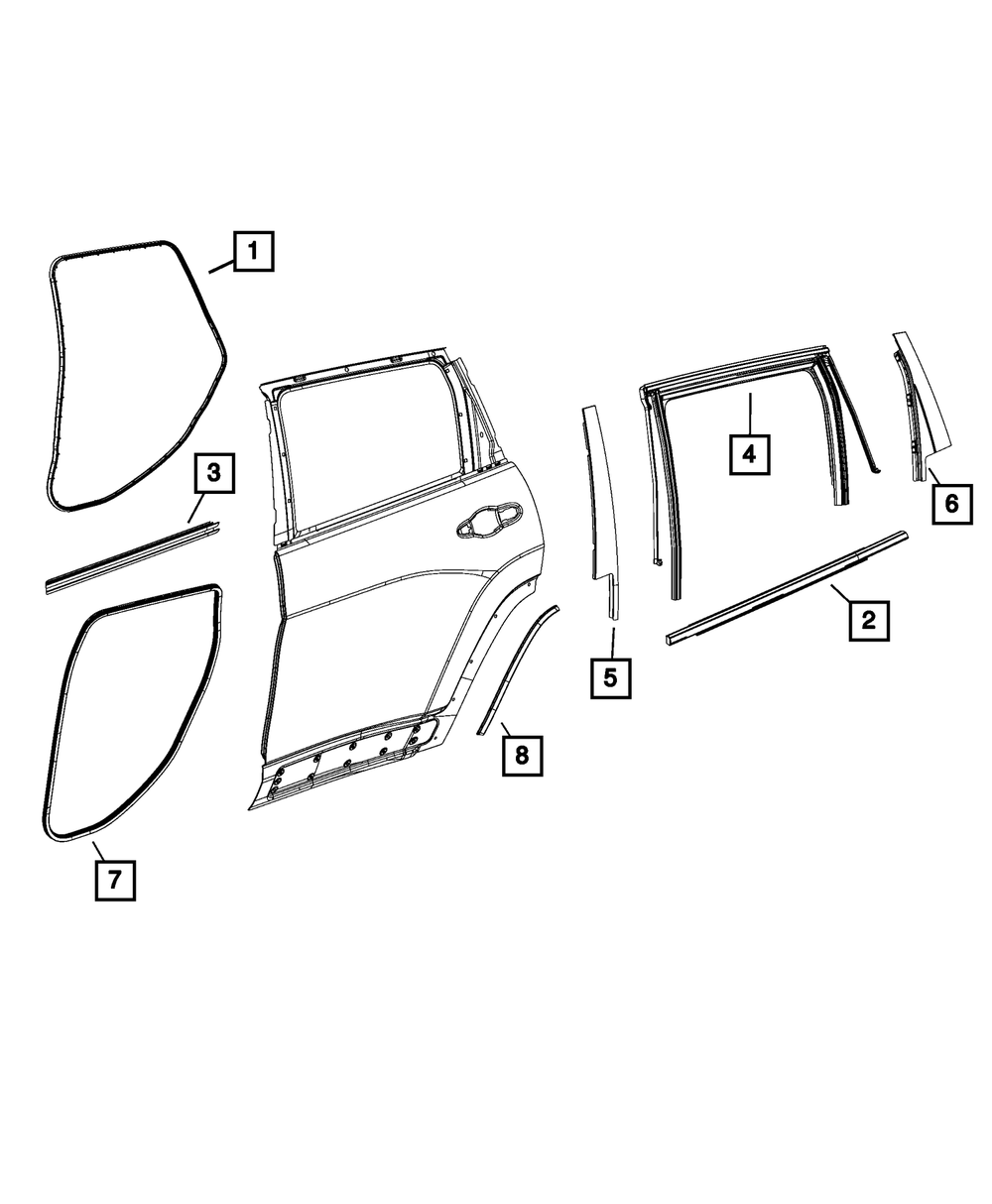 68143138AC - Wheelhouse Weatherstrip, Right 2014-2023 Jeep Cherokee ...