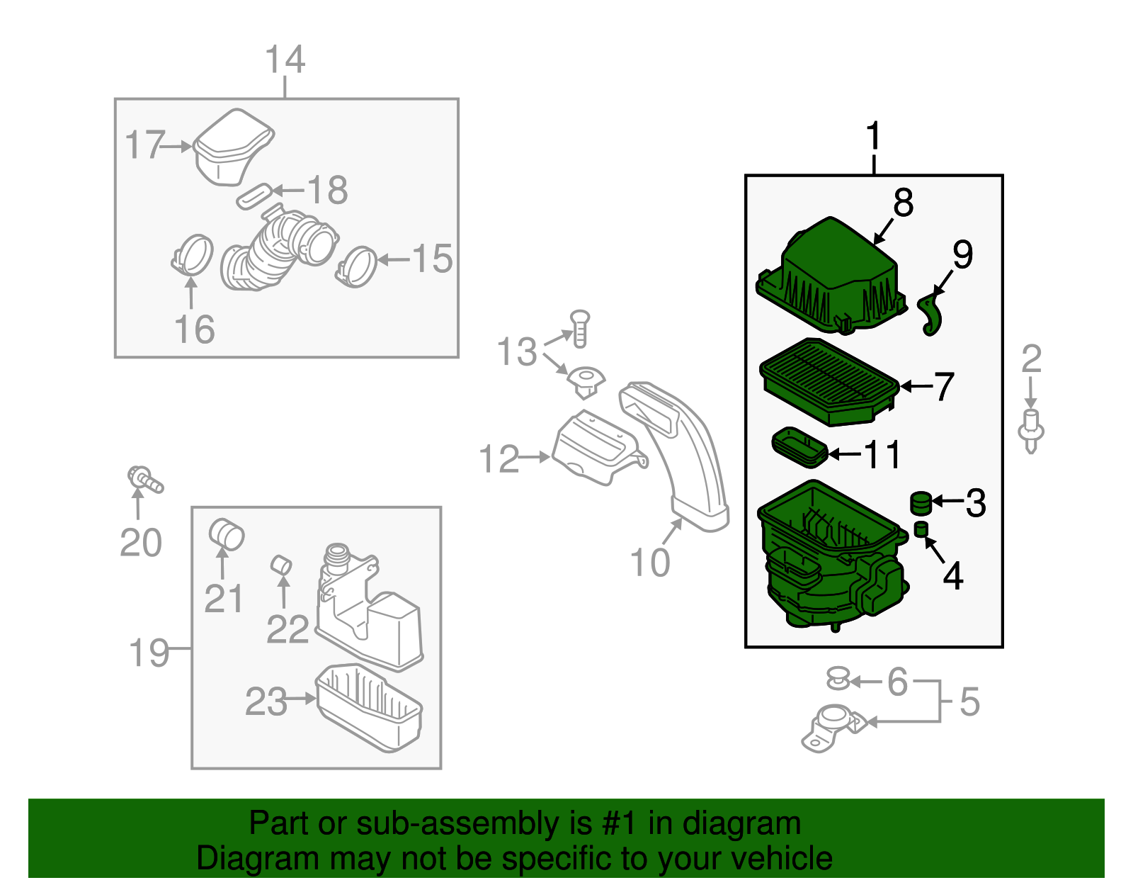 Hyundai - 28110-2S100 - Air Cleaner Assembly - 2010-2015 Hyundai Tucson ...